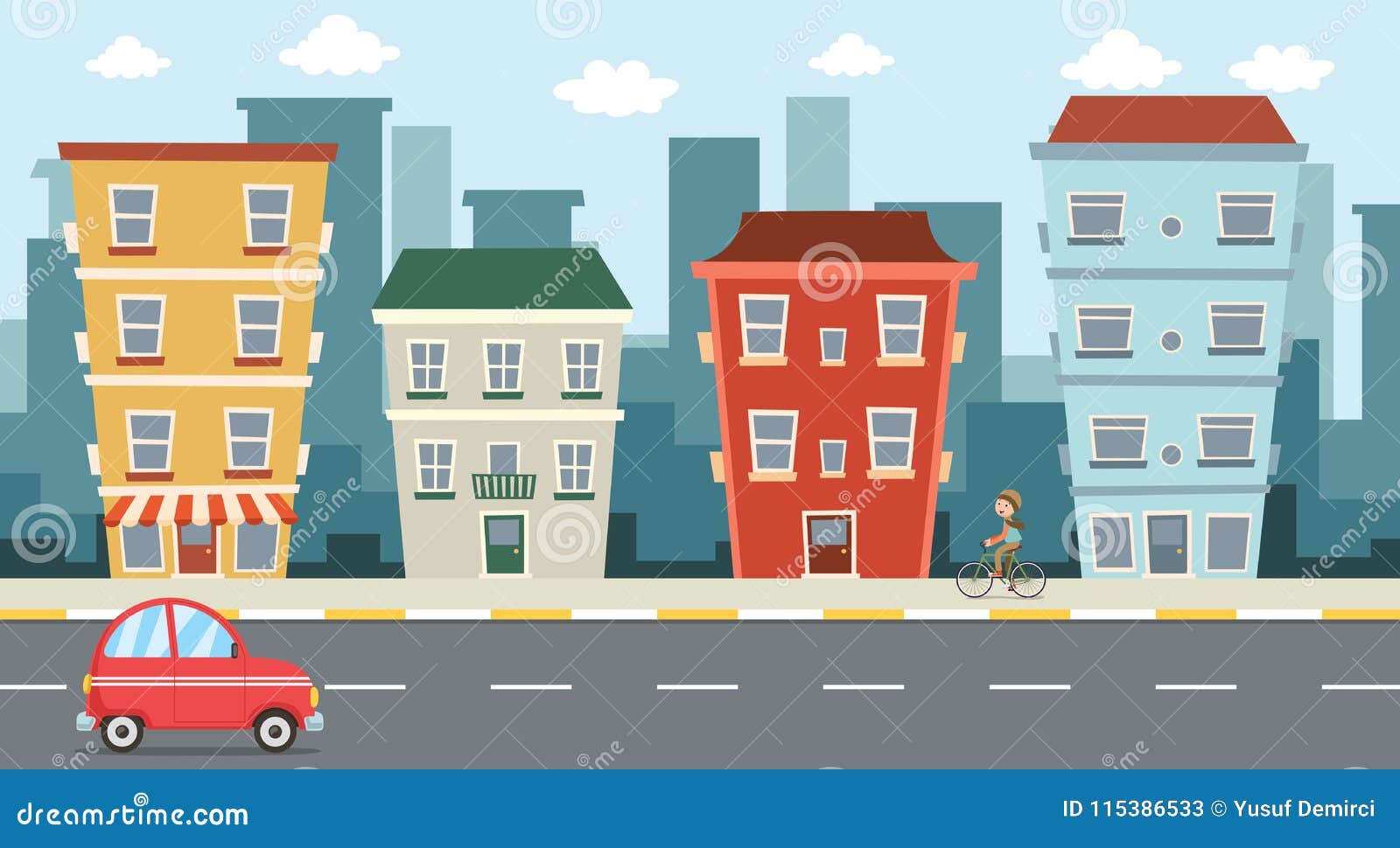 Vector Illustration of City View Stock Vector - Illustration of ...
