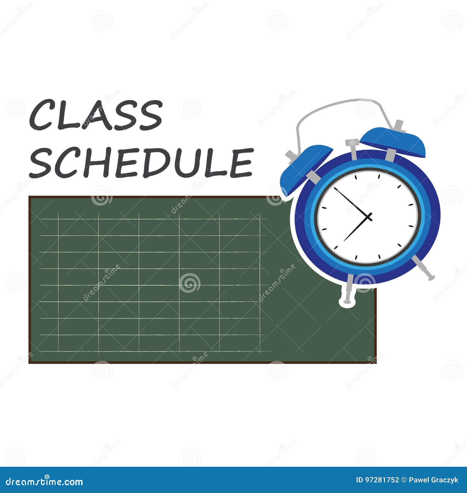 Vector Illustration of Class Schedule Stock Vector - Illustration of ...