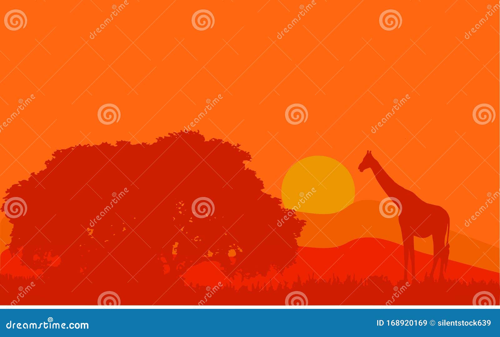 Vector Illustration of African Landscape Stock Vector - Illustration of ...