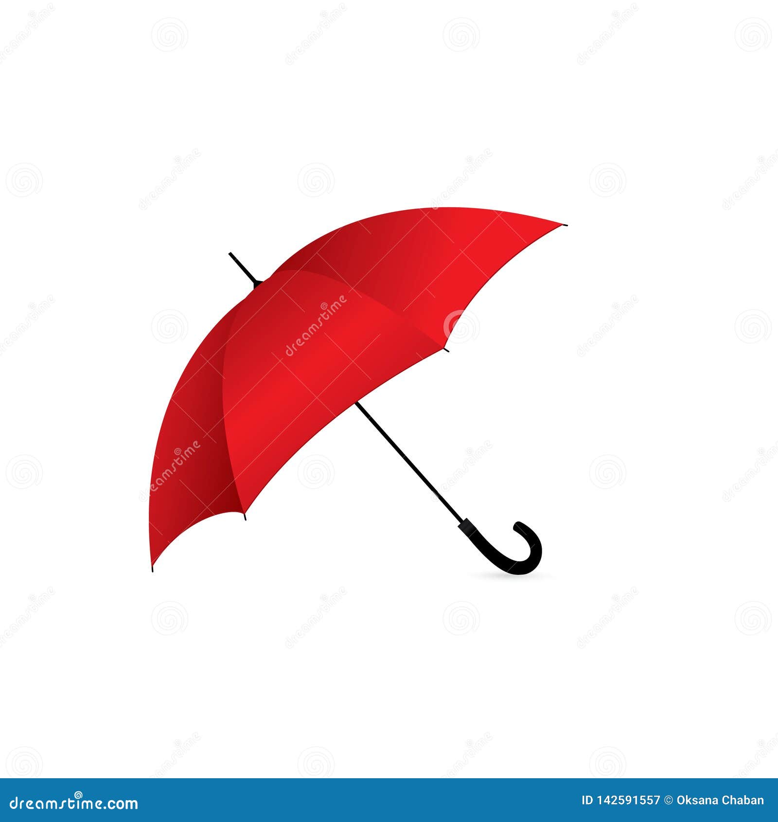 Opened Red Umbrella Isolated White Stock Illustrations – 165 Opened Red ...