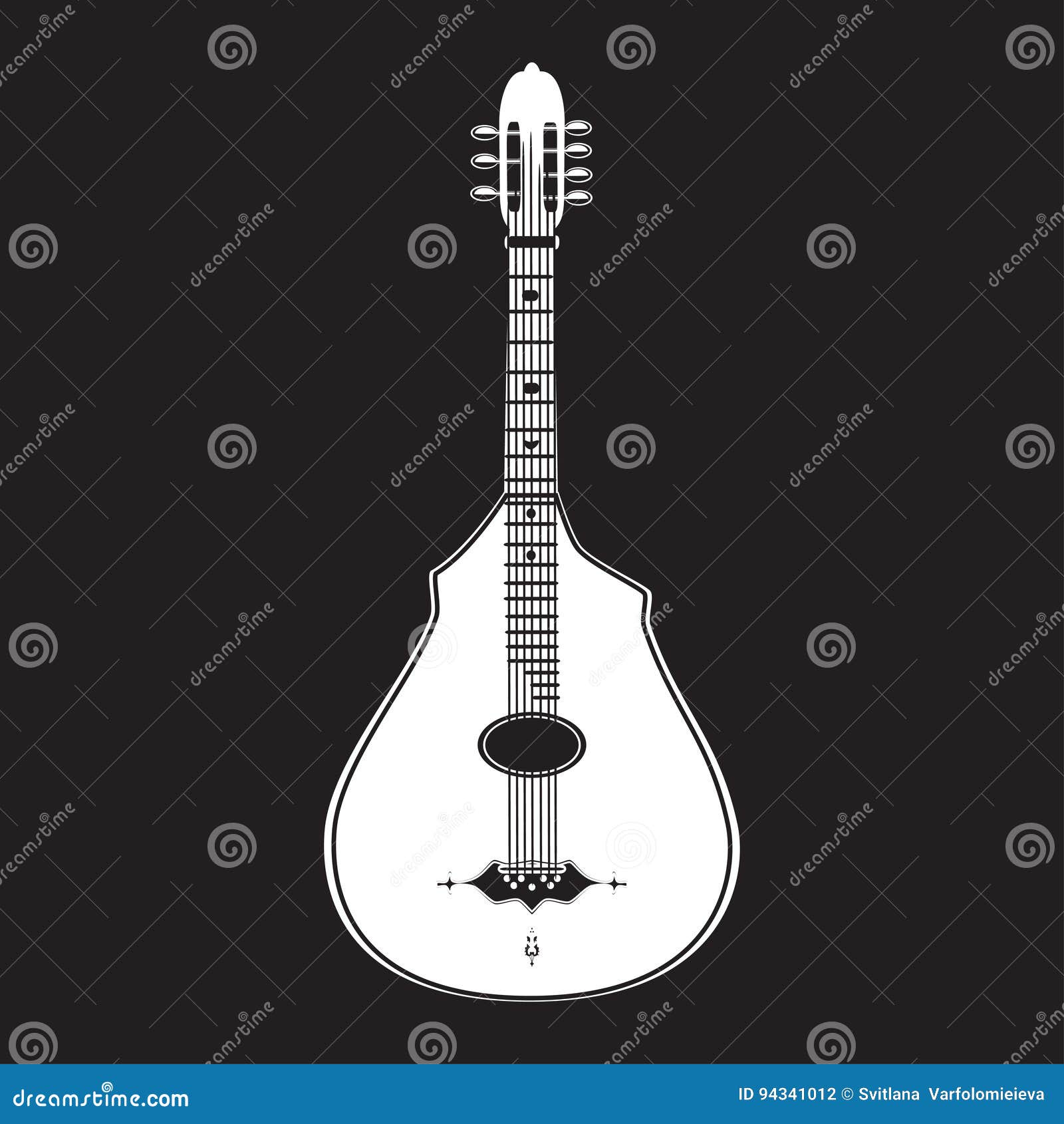 Vector Illustration of Classic Guitar in Flat Style Stock Vector ...