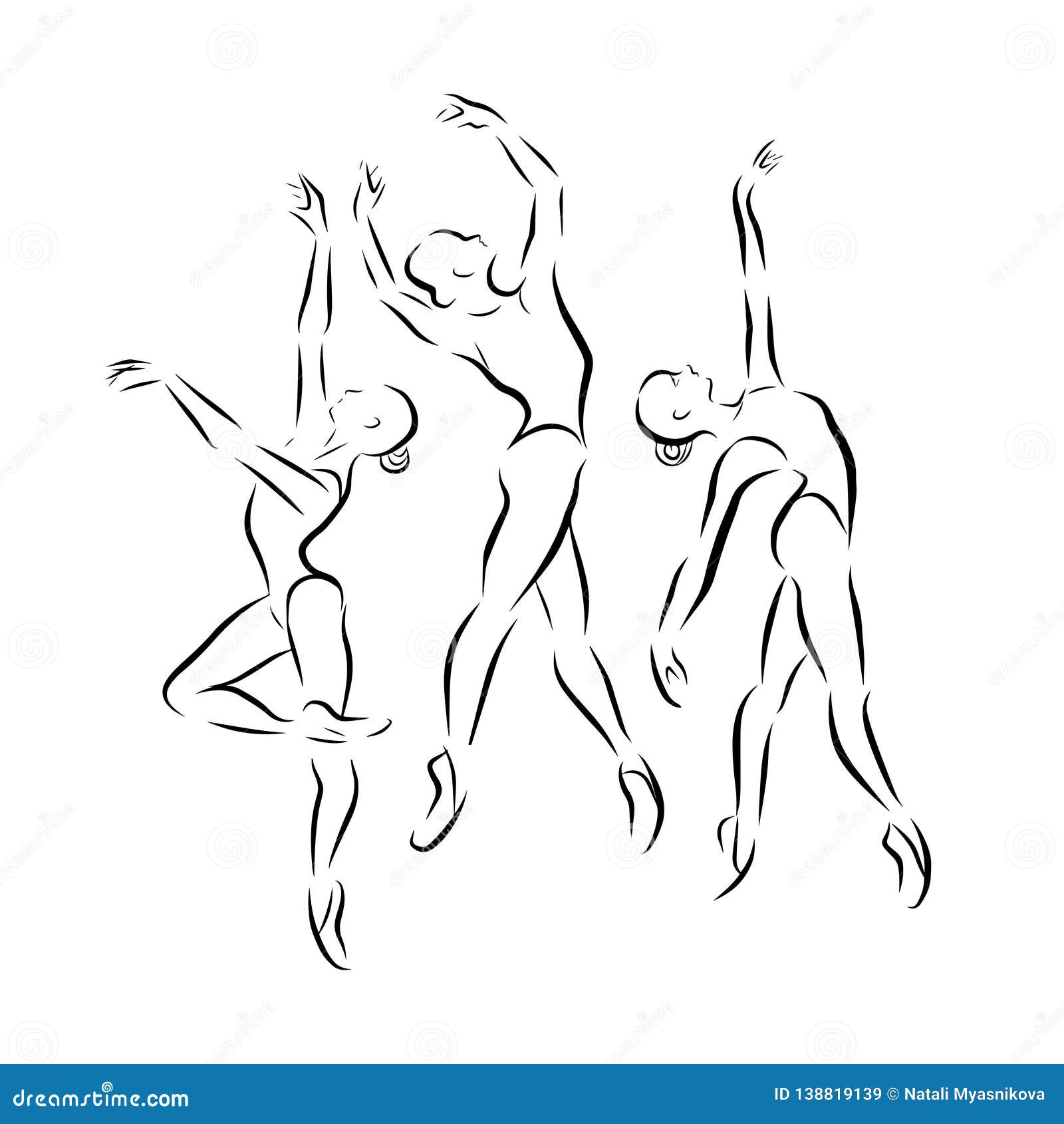 Vector Illustration of Classical Ballet, Figure Ballet Dancer Stock ...