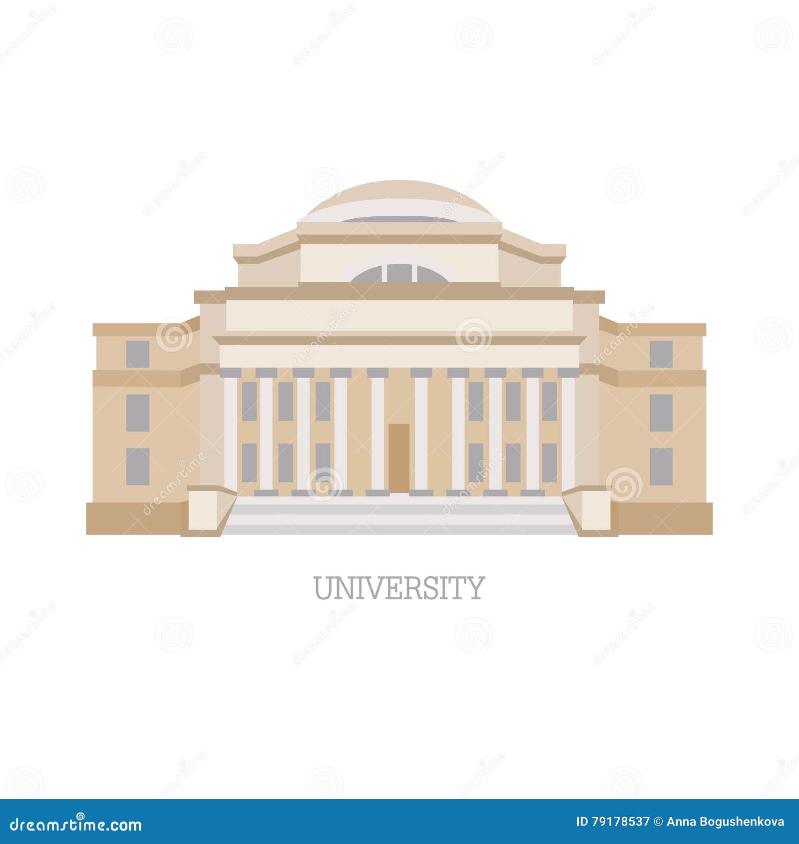 Vector Illustration of Classical University Building Stock Illustration ...