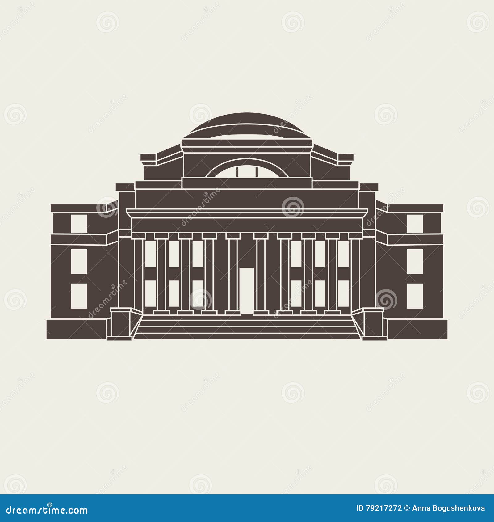 Vector Illustration of Classical University Building Stock Vector ...