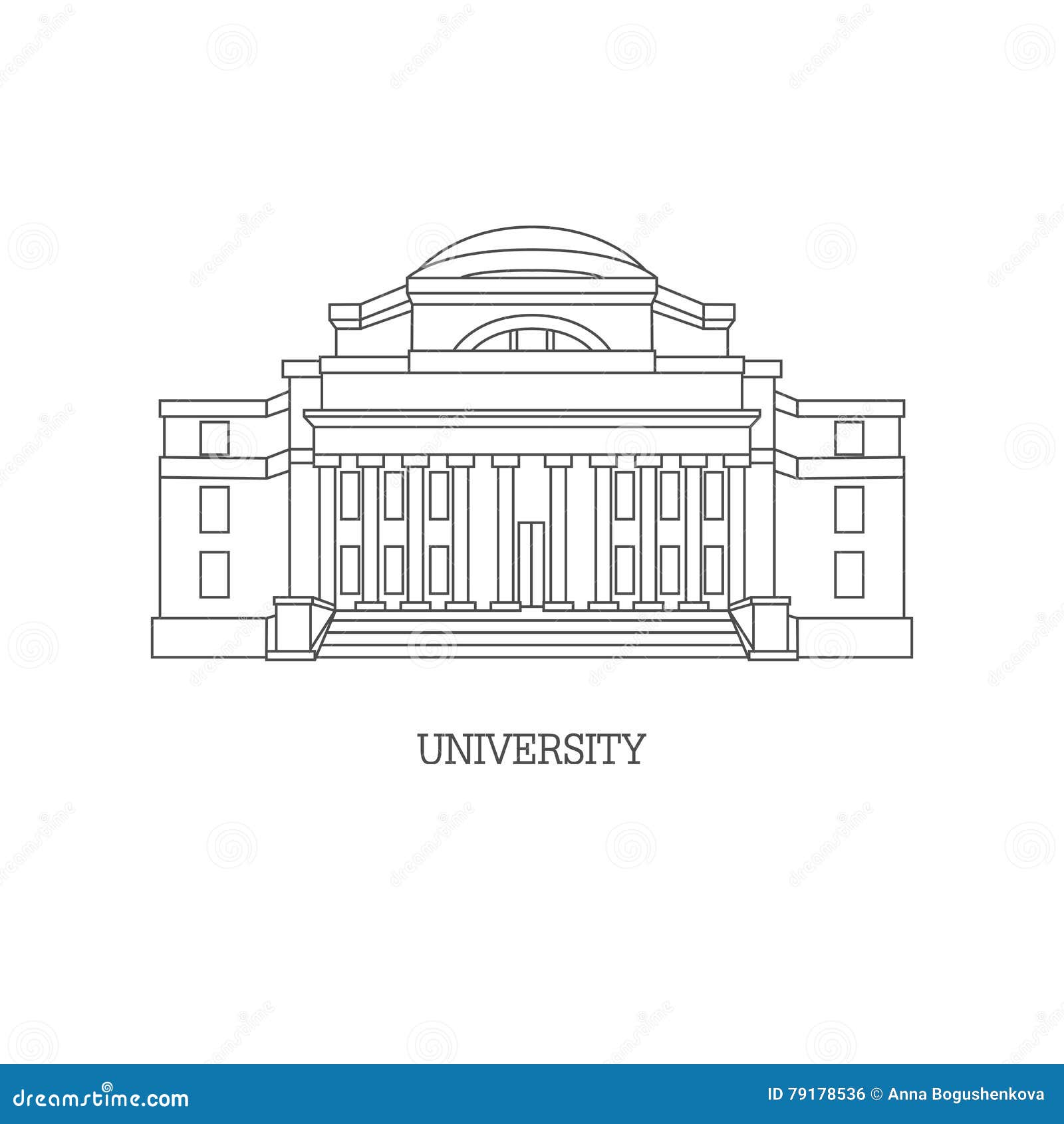 Vector Illustration of Classical University Building Stock Illustration ...