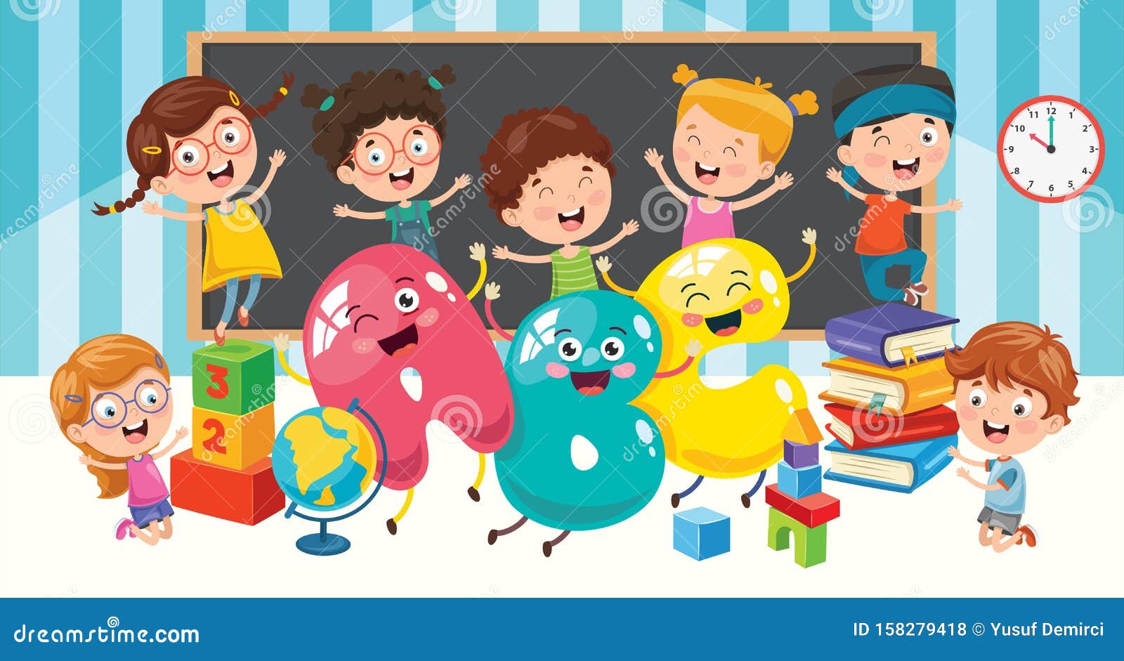 Vector Illustration of Classroom Stock Vector - Illustration of ...