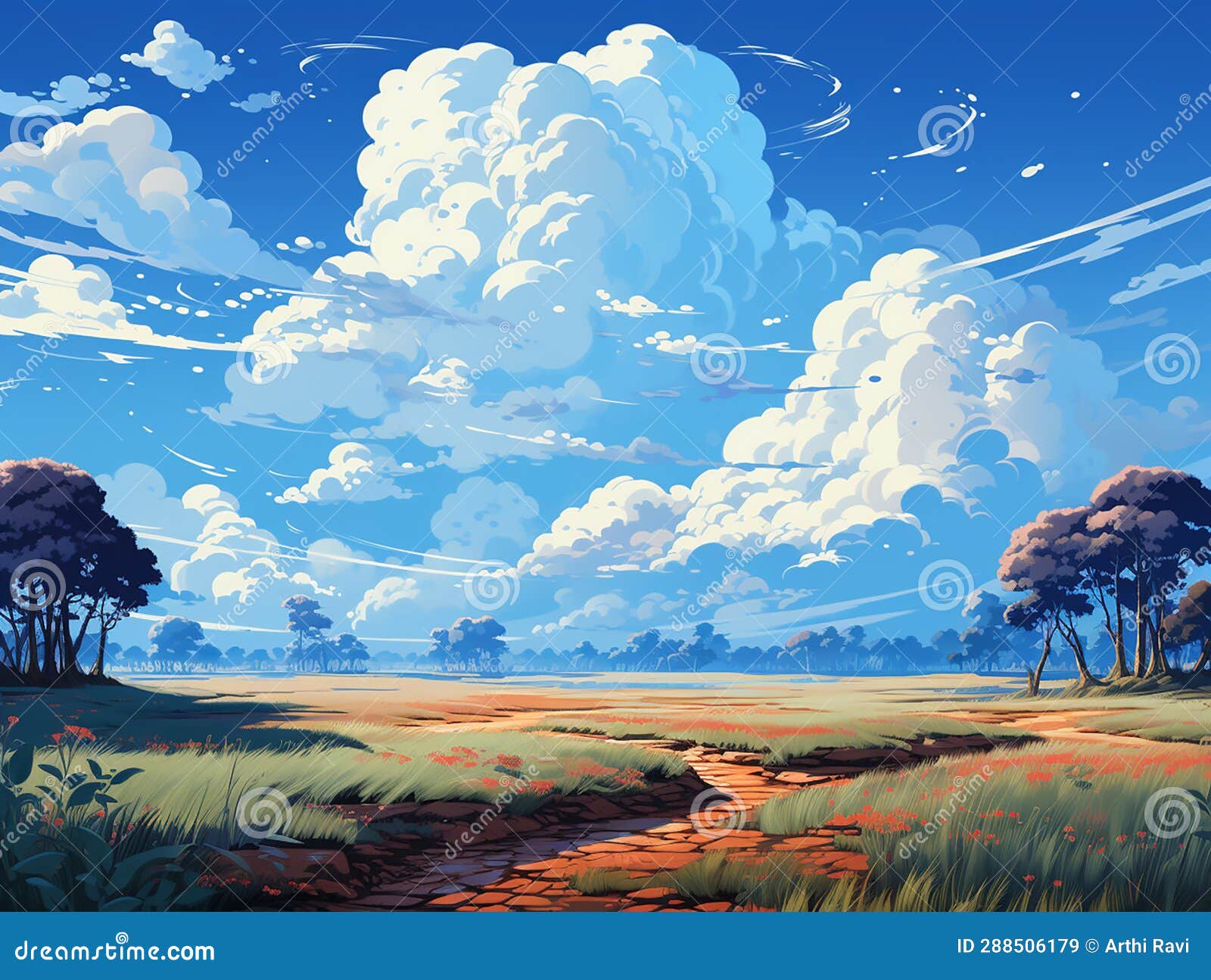 Vector Illustration of Clear Sky Stock Illustration - Illustration of ...