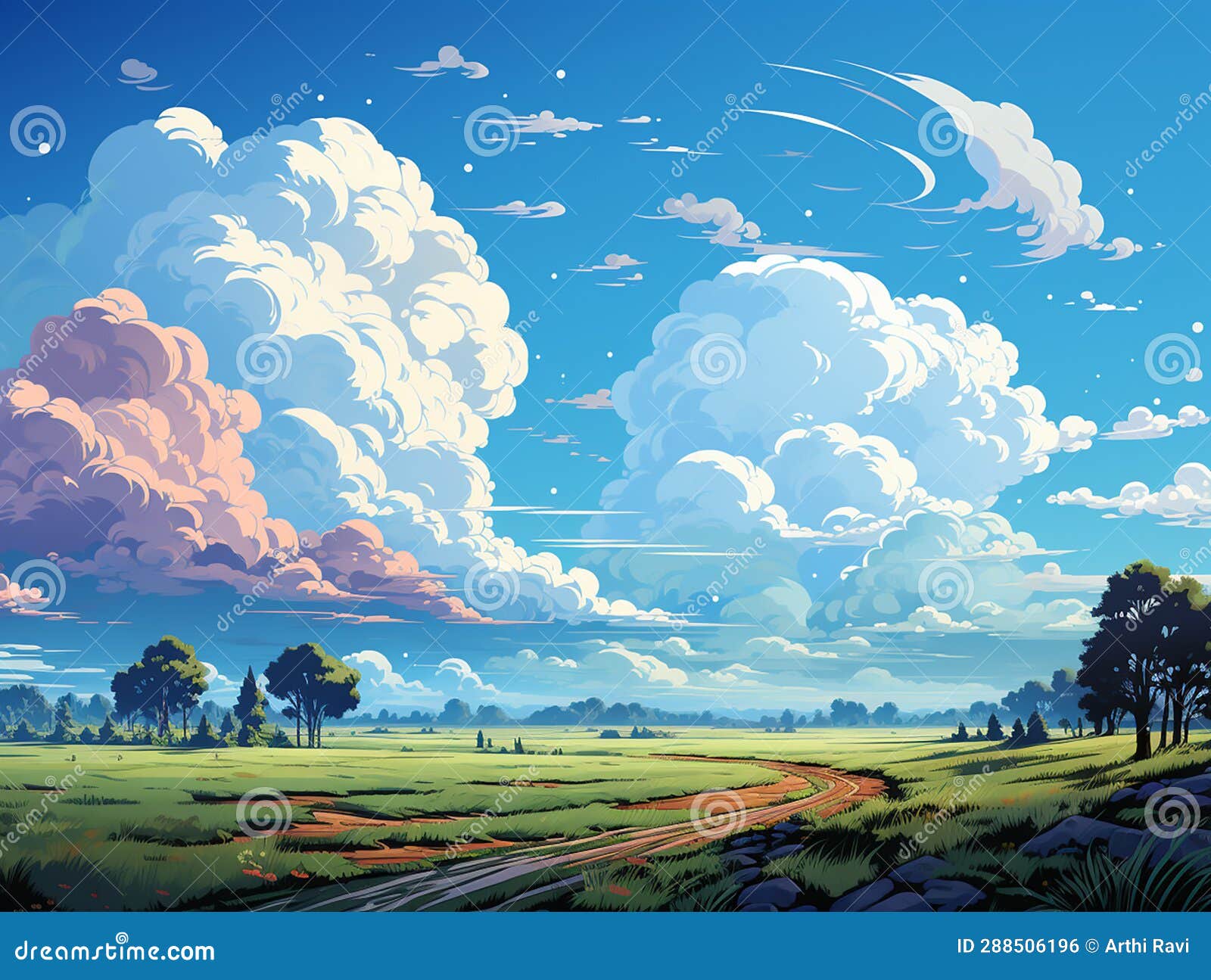 Vector Illustration of Clear Sky Stock Illustration - Illustration of ...