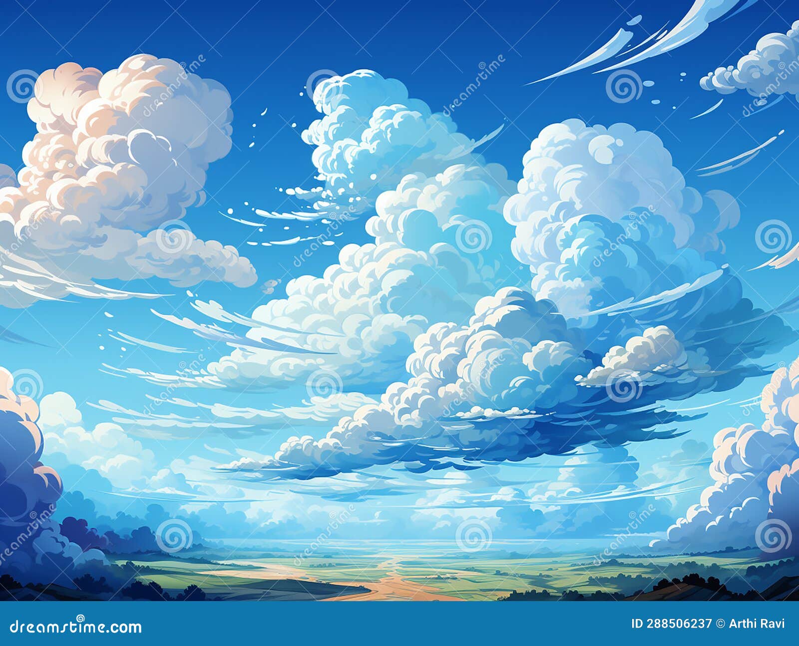 Vector Illustration of Clear Sky Stock Illustration - Illustration of ...