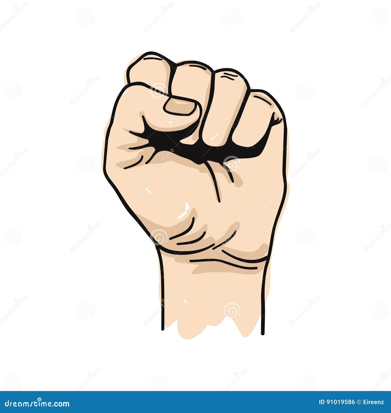 Vector Illustration of Clenched Fist Held High Stock Vector ...