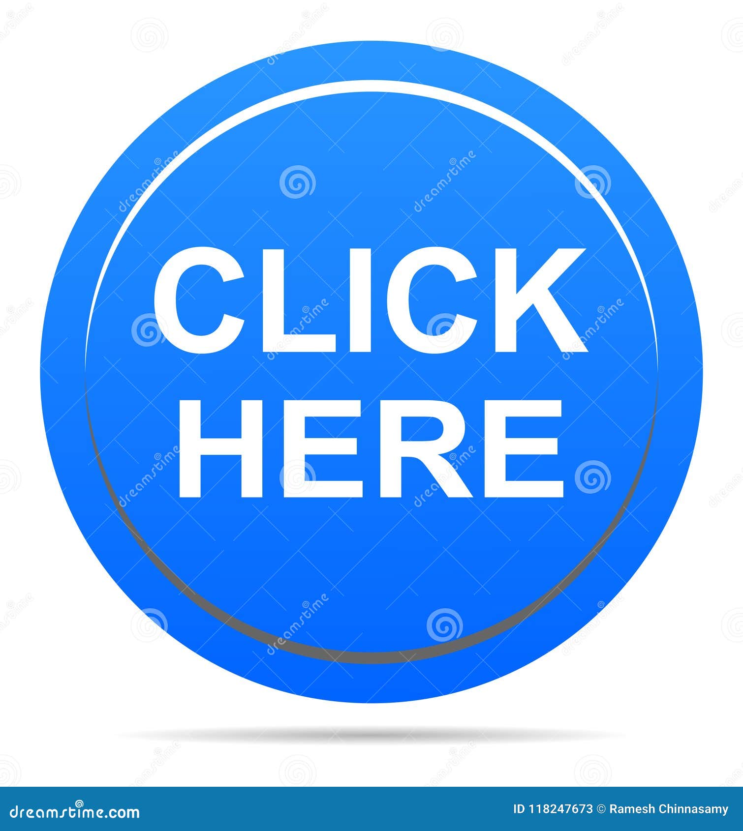 Vector Illustration Click Here Blue Icon Round Web Button Stock Vector ...