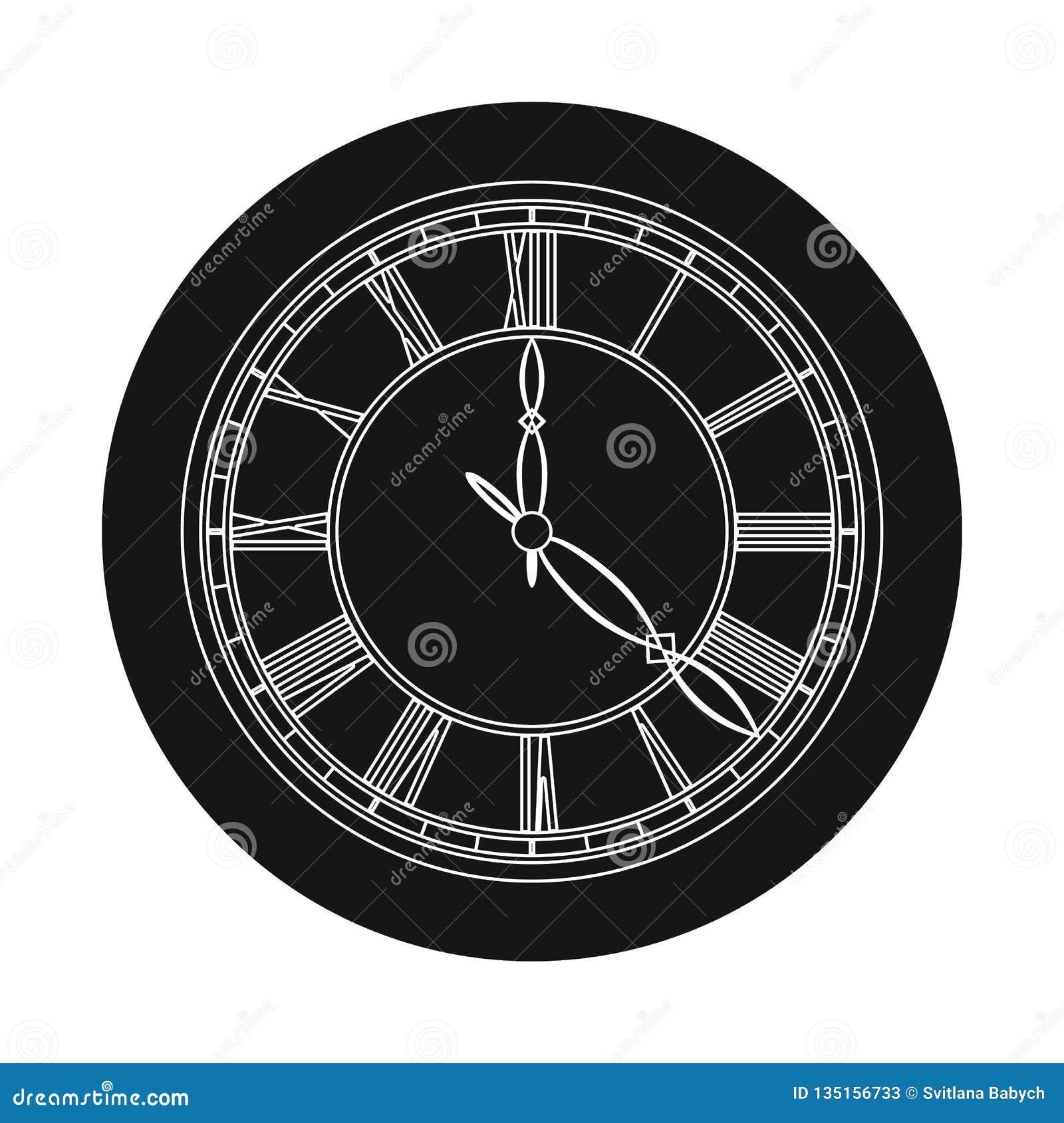 Vector Design of Clock and Time Logo. Set of Clock and Circle Stock ...