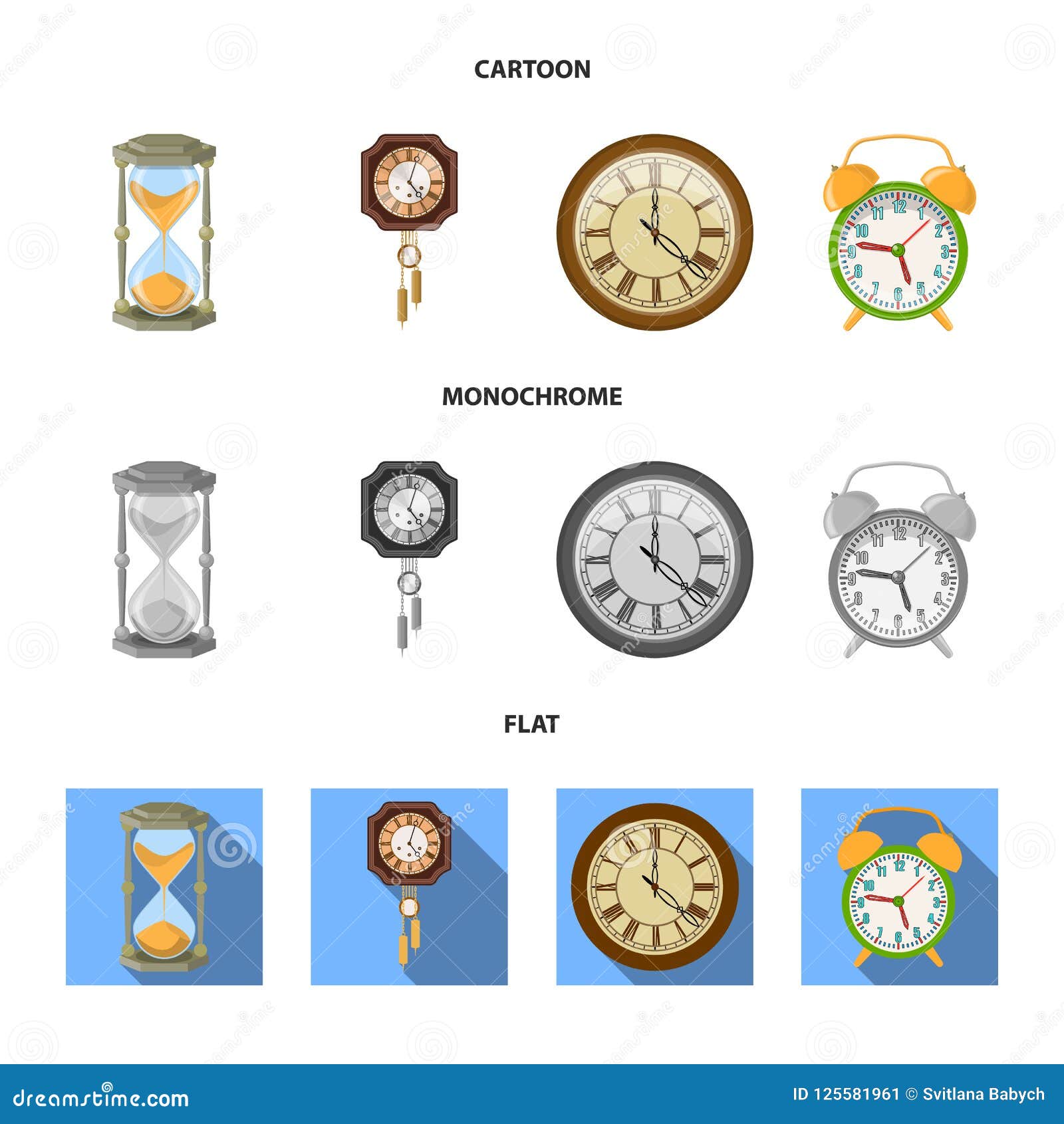 Vector Design of Clock and Time Logo. Collection of Clock and Circle ...