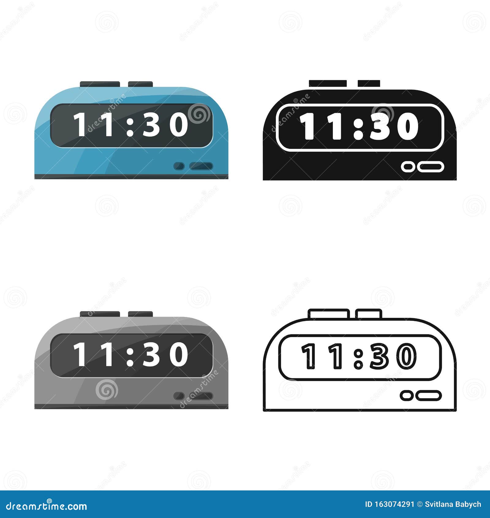 Vector Illustration of Clock and Timer Symbol. Web Element of Clock and ...