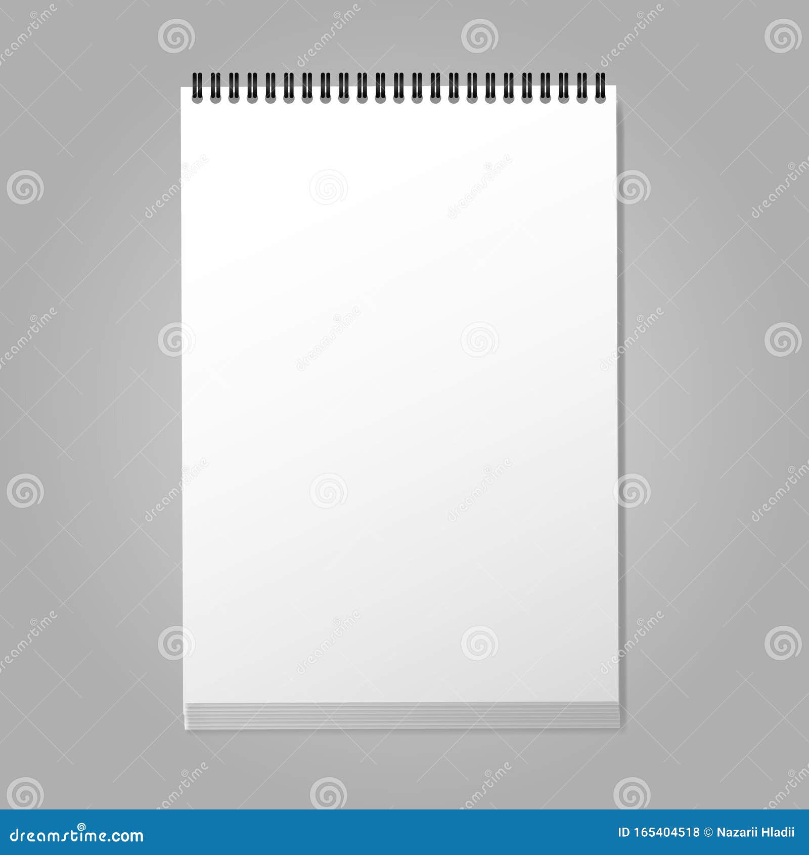 Vector Illustration of Closed Notebook A4. Realistic Note Stock ...
