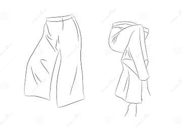 Vector Illustration of Clothes, Line Drawing, Vector Stock Vector ...