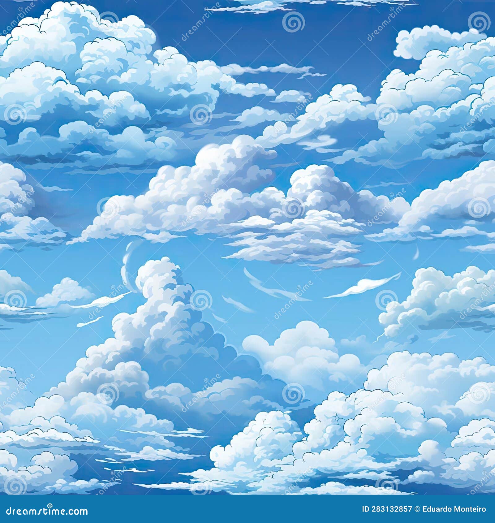 Vector Illustration of Cloud Background with Beautiful Sky (tiled Stock ...