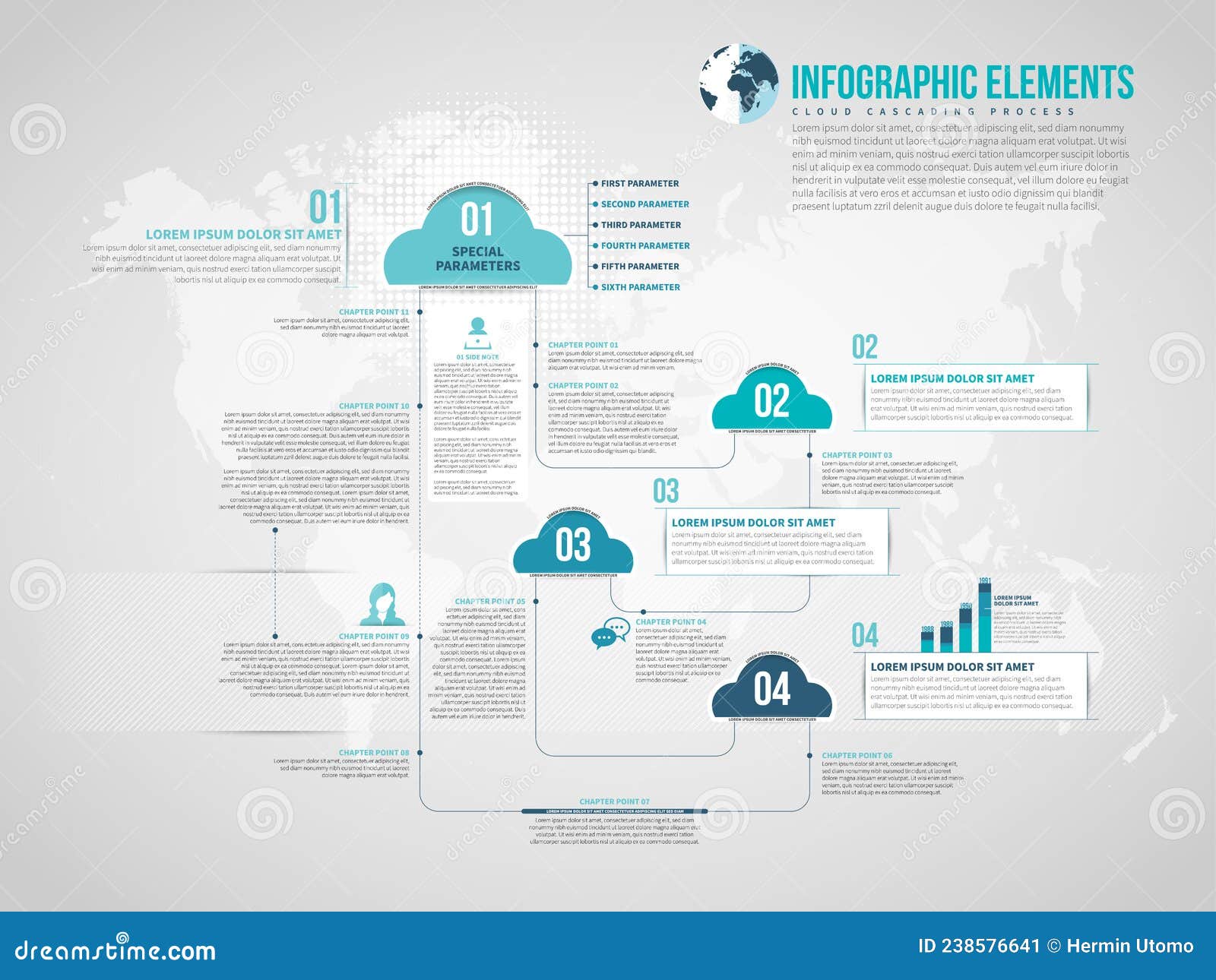 Cloud Cascading Process Infographic Stock Vector - Illustration of ...