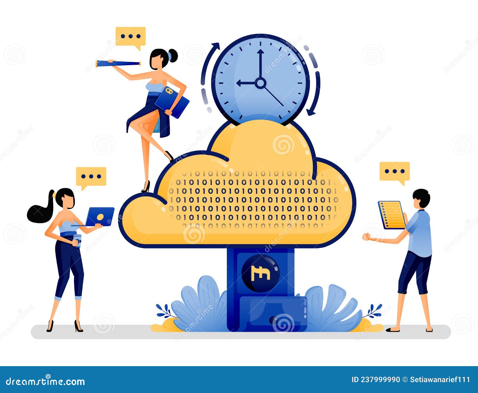 Vector Illustration of Cloud Computing Service Costs are Cheaper and ...