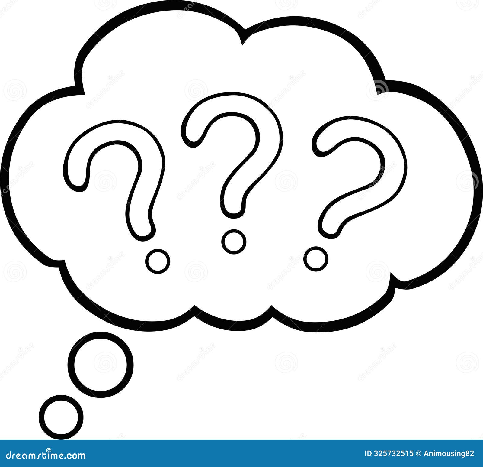Thought Cloud Question Marks Stock Vector - Illustration of ponder ...