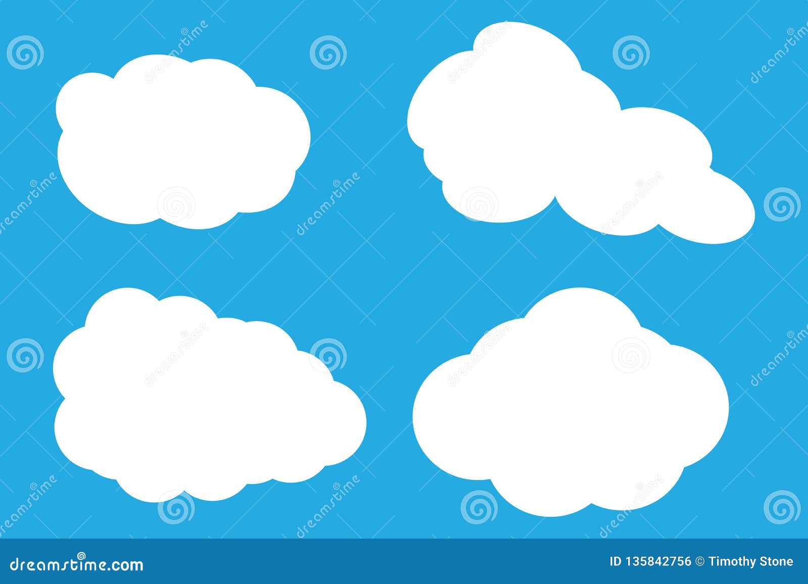 Vector Illustration of Clouds Collection Stock Vector - Illustration of ...