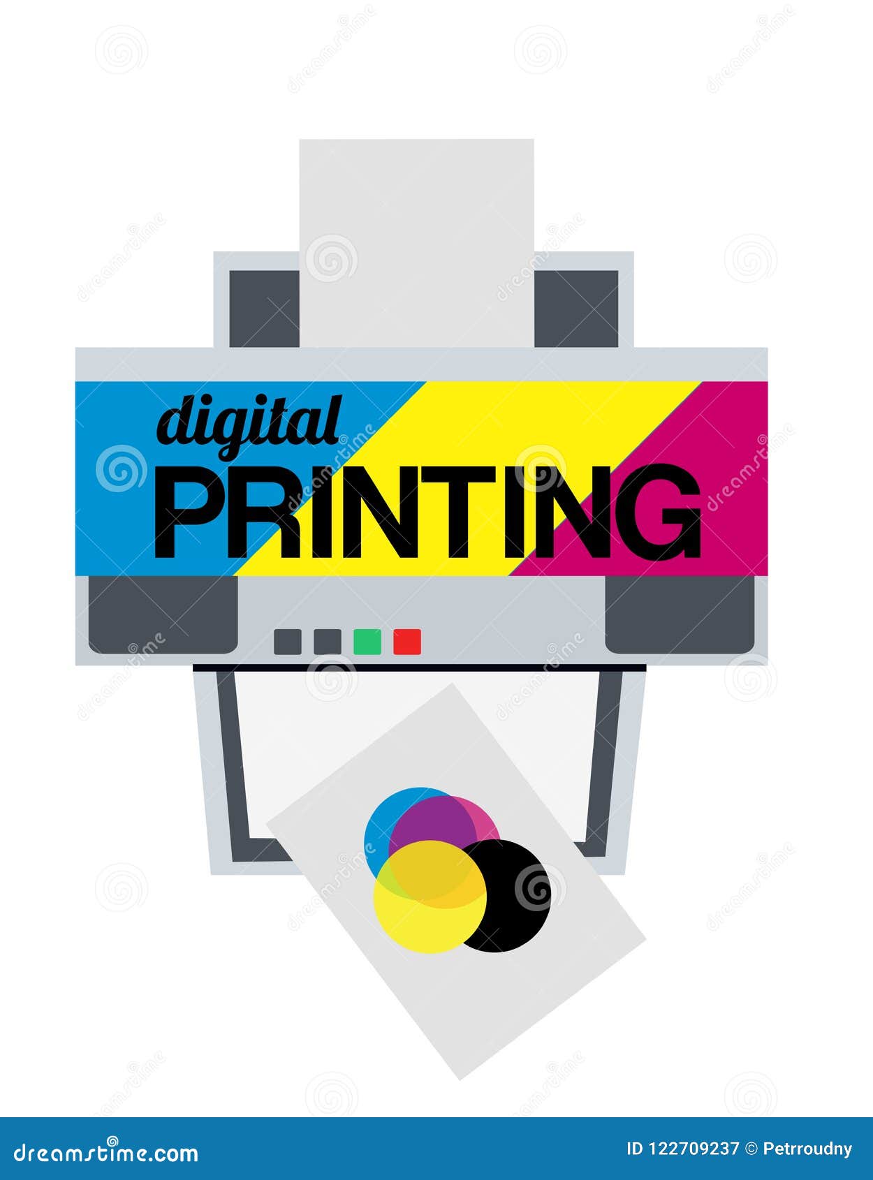 Vector Illustration of Cmyk Digital Printer Stock Vector - Illustration ...