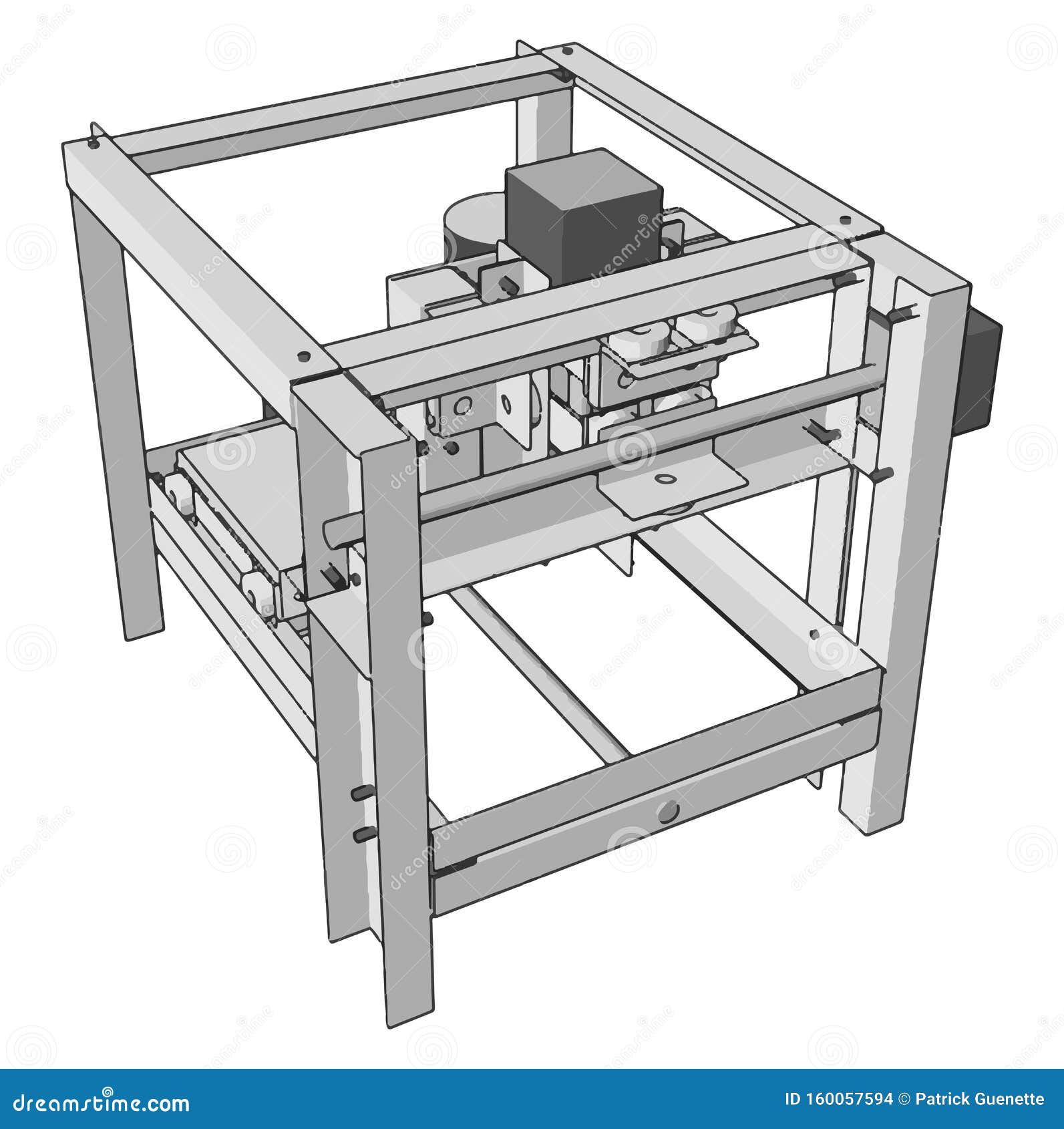 Vector Illustration of a Cnc Machine Stock Vector - Illustration of ...