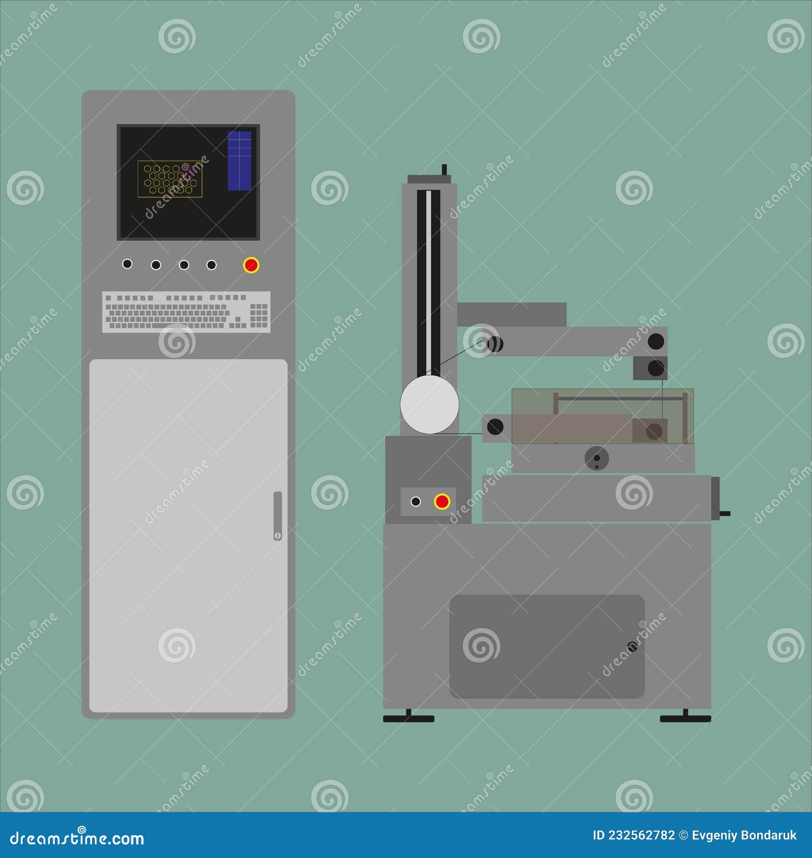 Vector Illustration of CNC Wire Cut Machine EDM Stock Vector ...