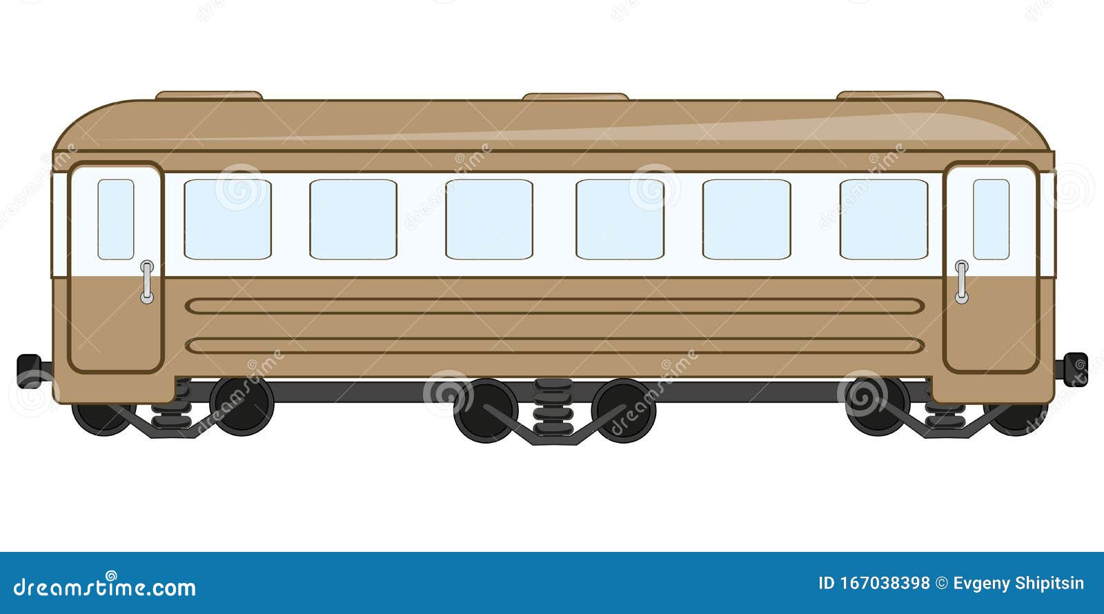 Vector Illustration of the Coach of the Passenger Train Stock ...