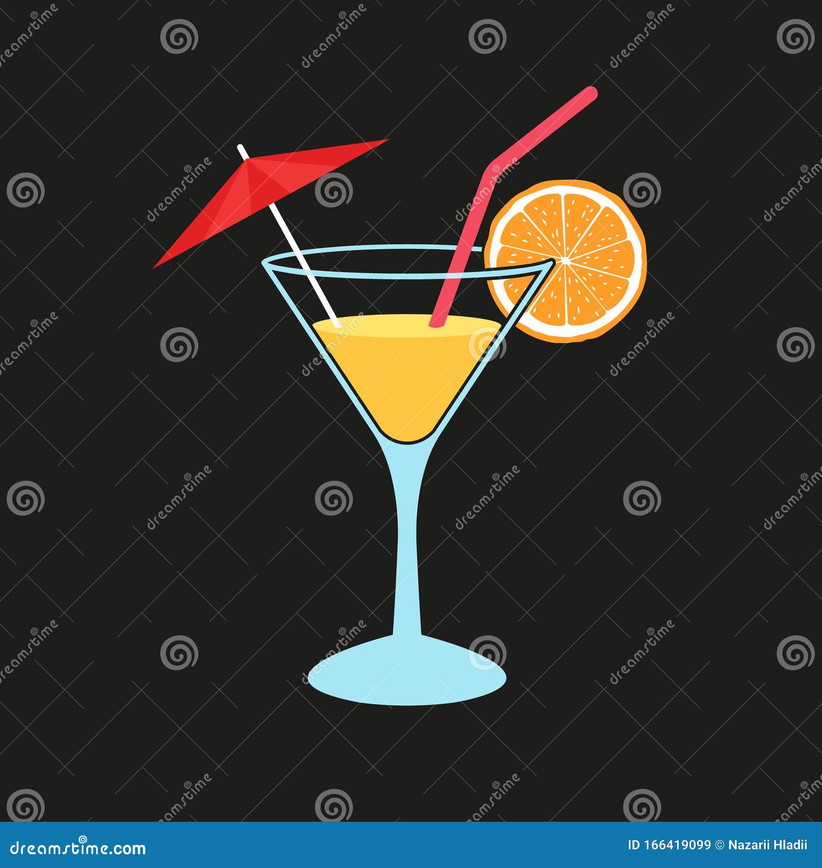 Vector Illustration of Cocktail. Flat Design. Isolated. Stock Vector ...