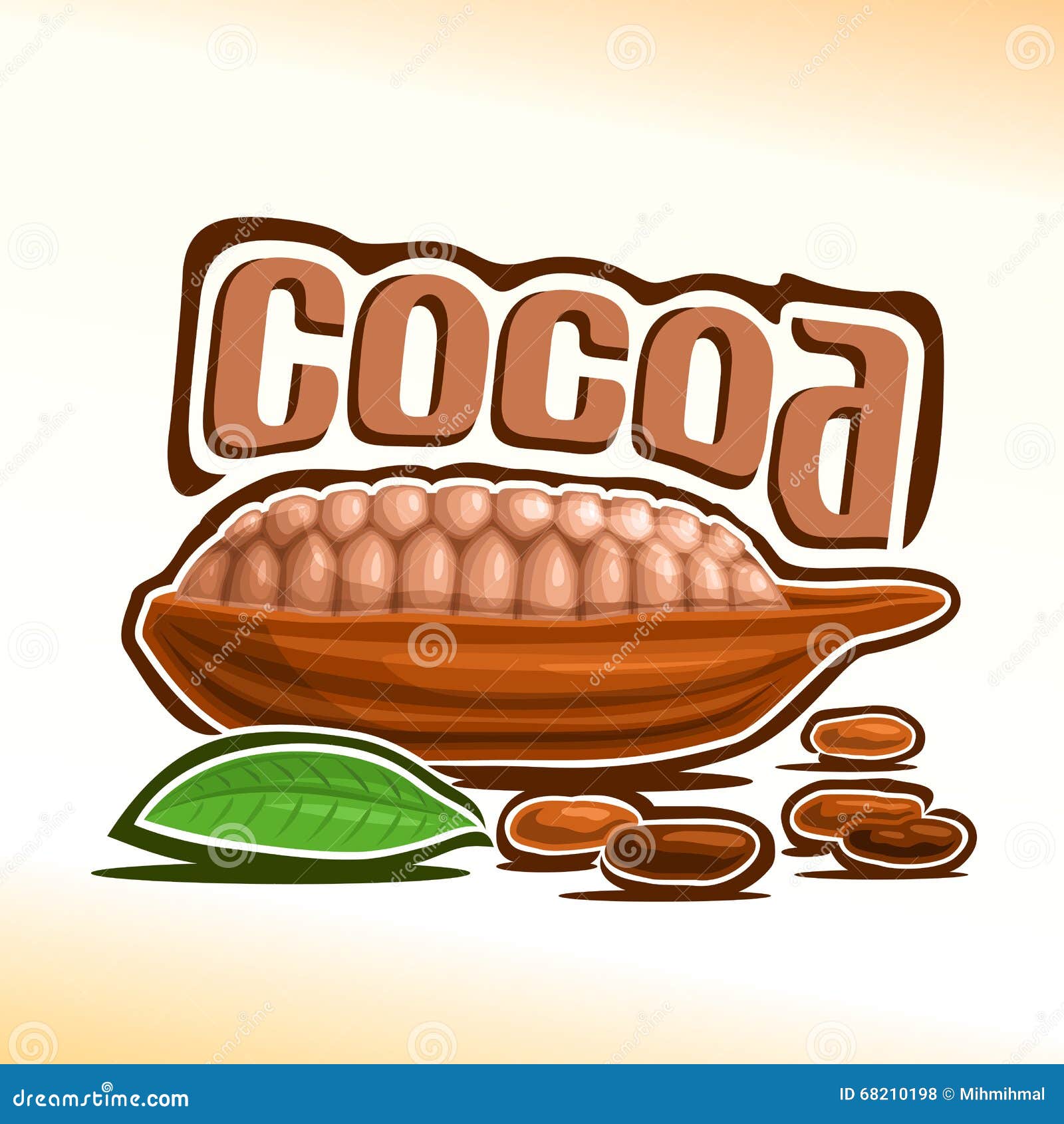 Vector Illustration of Cocoa Stock Vector - Illustration of dark ...