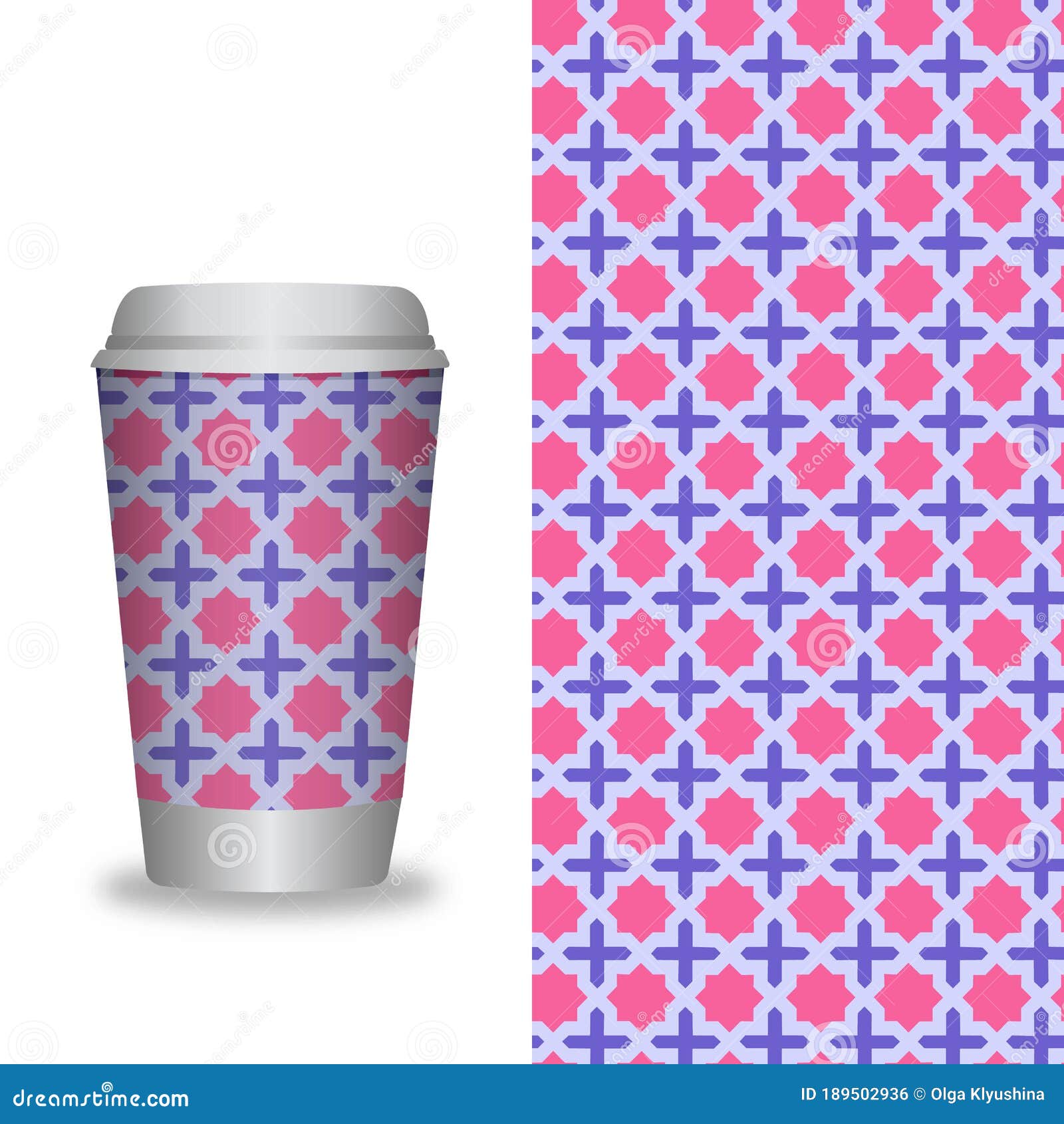 Vector Illustration. Coffee Cup with Patterns Template Stock Vector ...