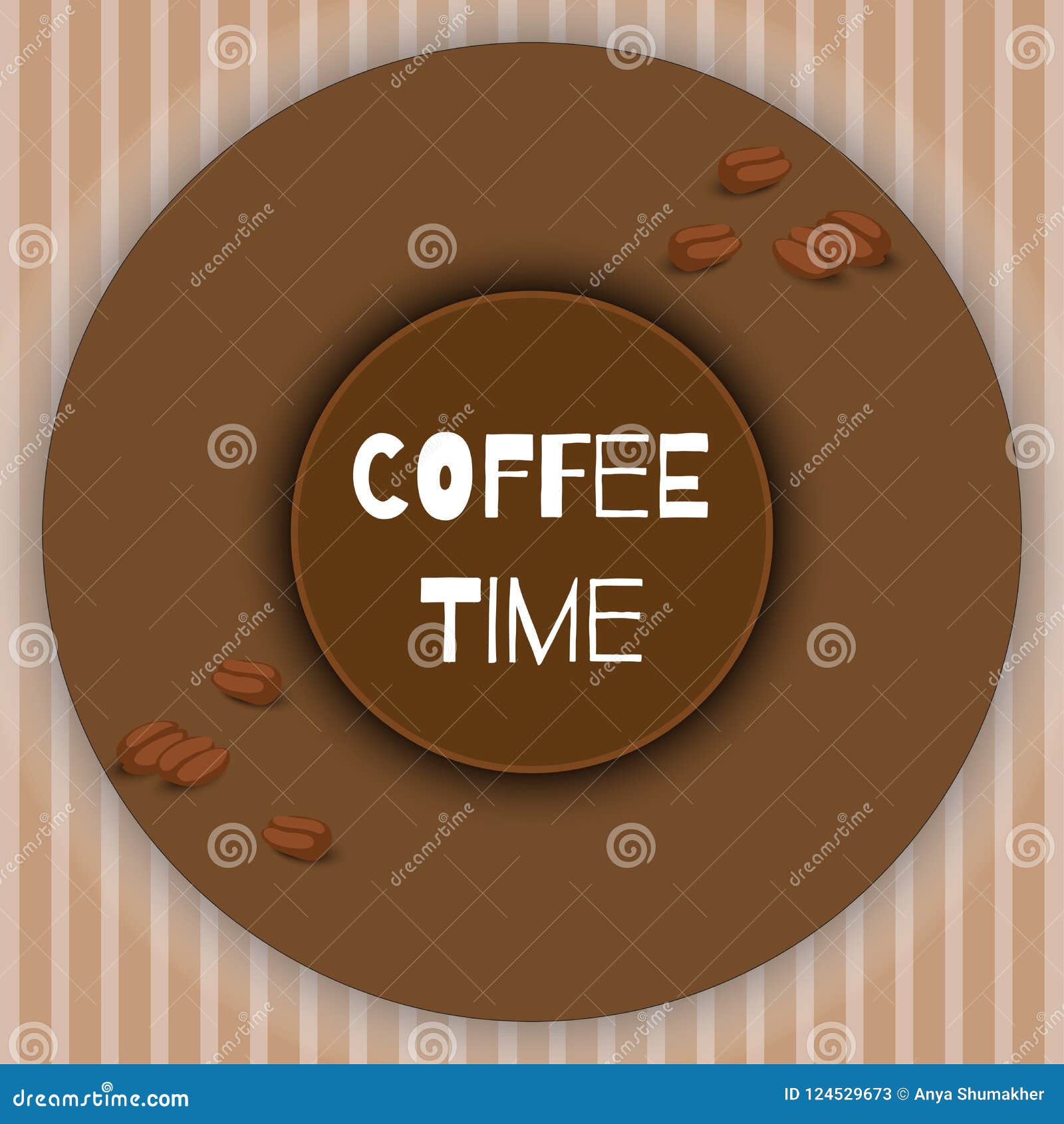 Vector Illustration with Coffee Beans. Decorative Elements and ...