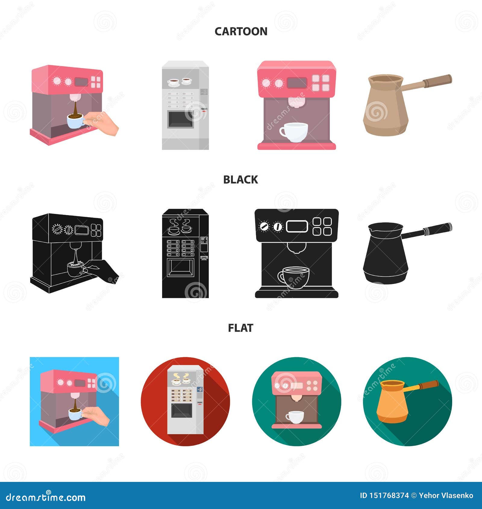 Vector Design of Coffee and Machine Symbol. Collection of Coffee and ...