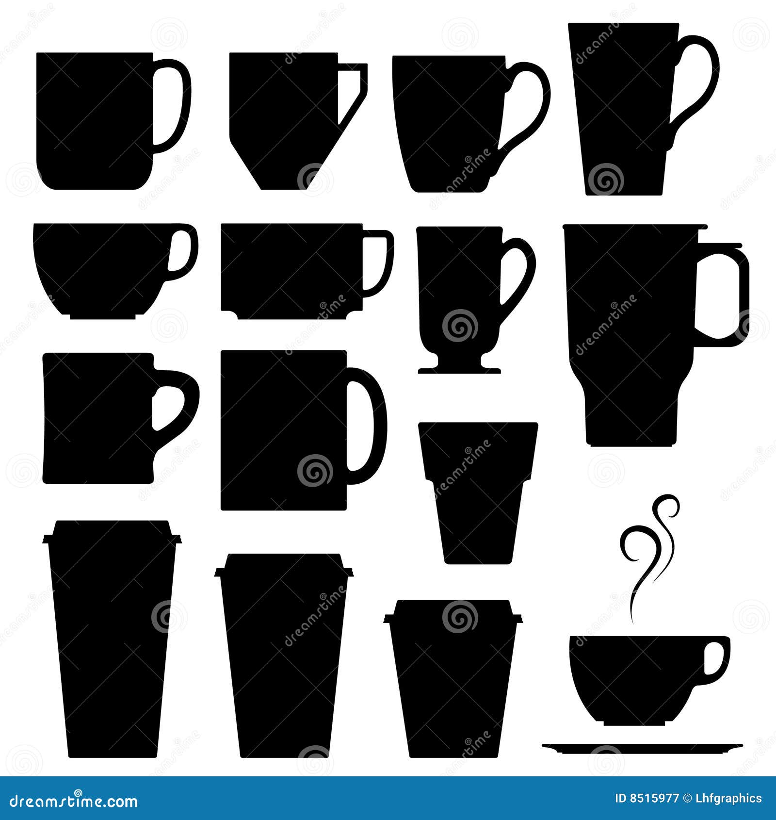 Vector Illustration of Coffee Mugs and Cups Stock Vector - Illustration ...