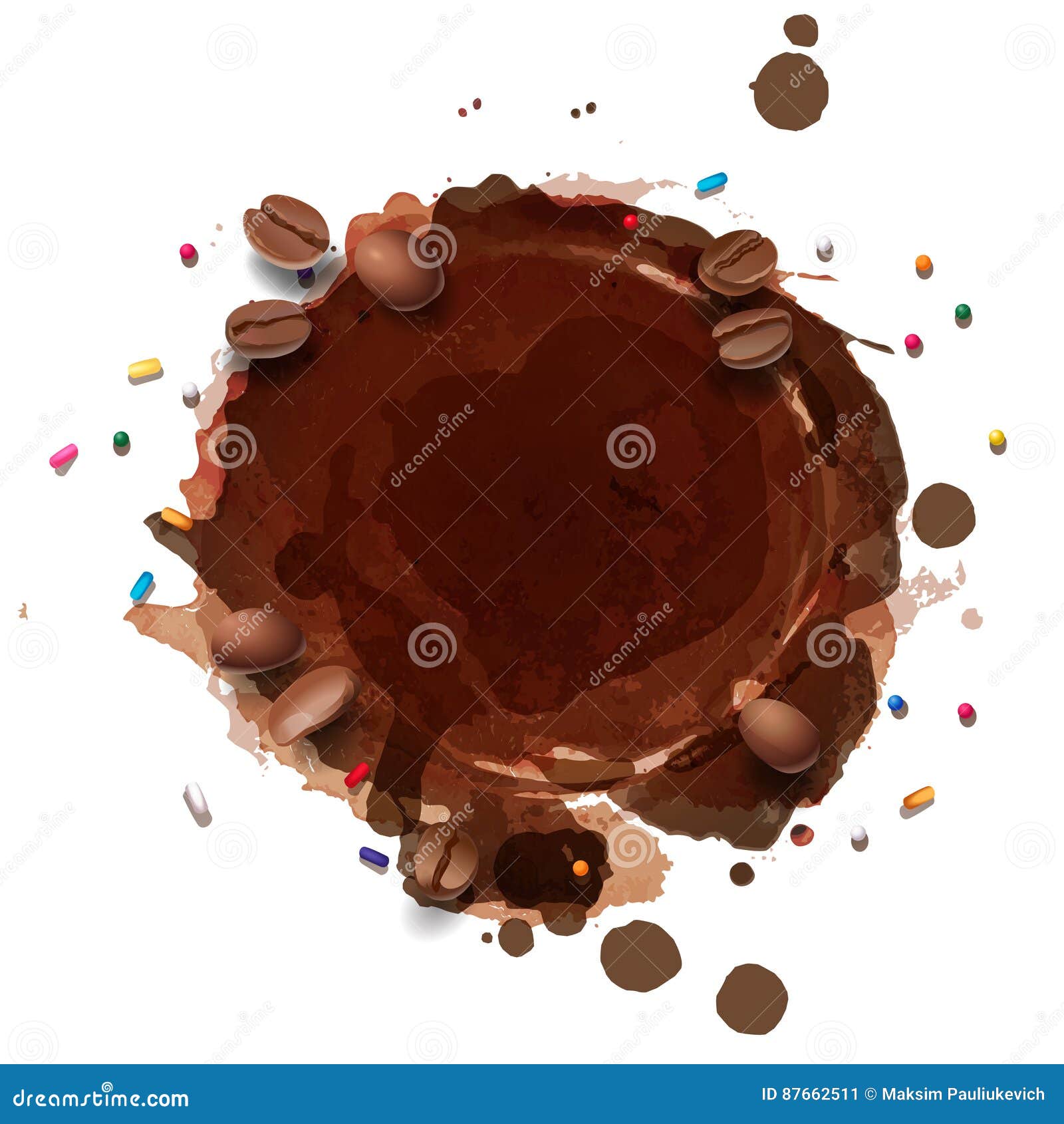 Vector Illustration of a Coffee Stain, Streaks. Stock Vector ...