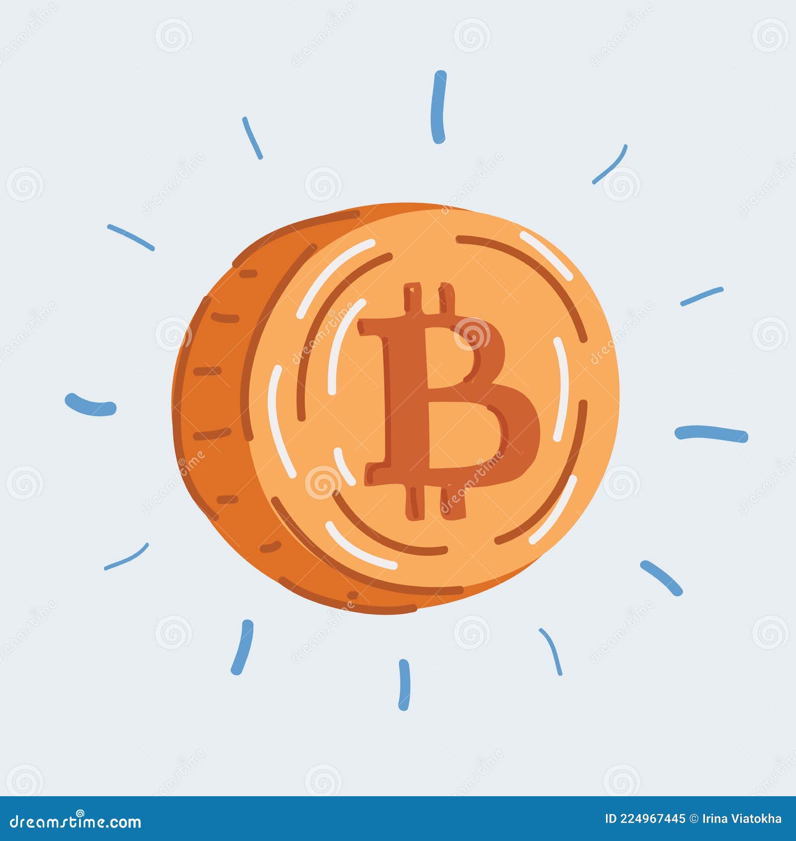 Vector Illustration of Coin into One Bitcoin Cryptocurrency. Stock ...