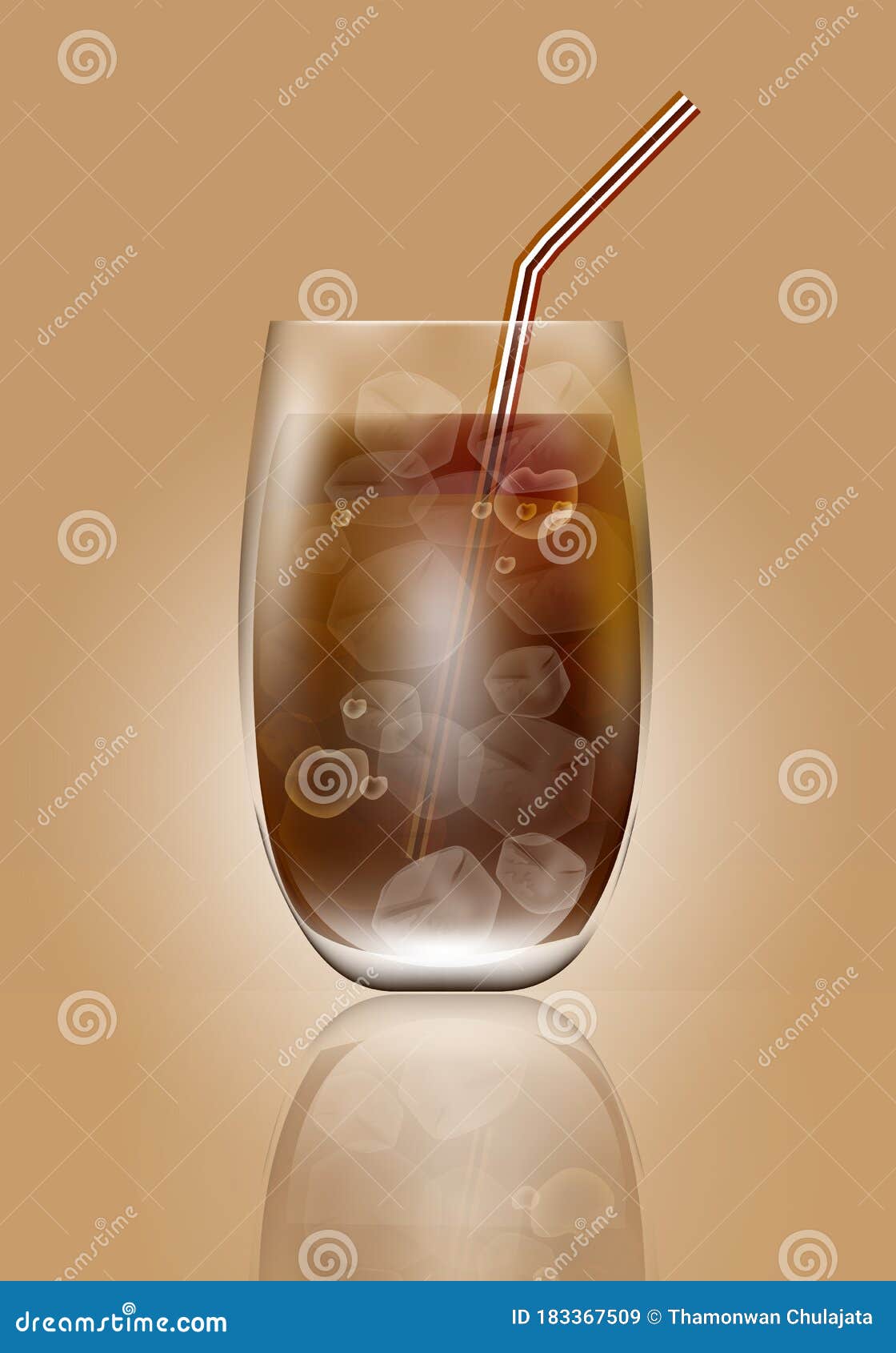 Cola beverage and ice stock vector. Illustration of frozen - 183367509