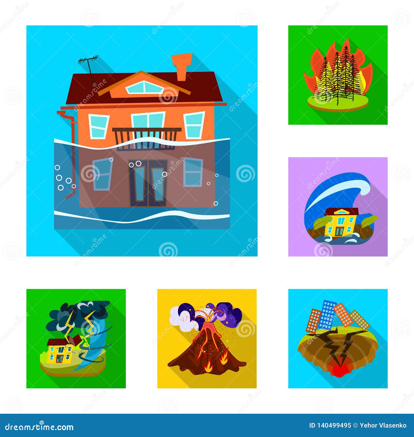 Vector Design of Collapse and Environment Logo. Set of Collapse and ...