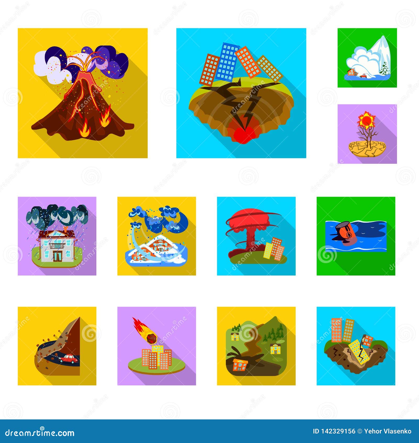 Vector Design of Collapse and Environment Sign. Set of Collapse and ...