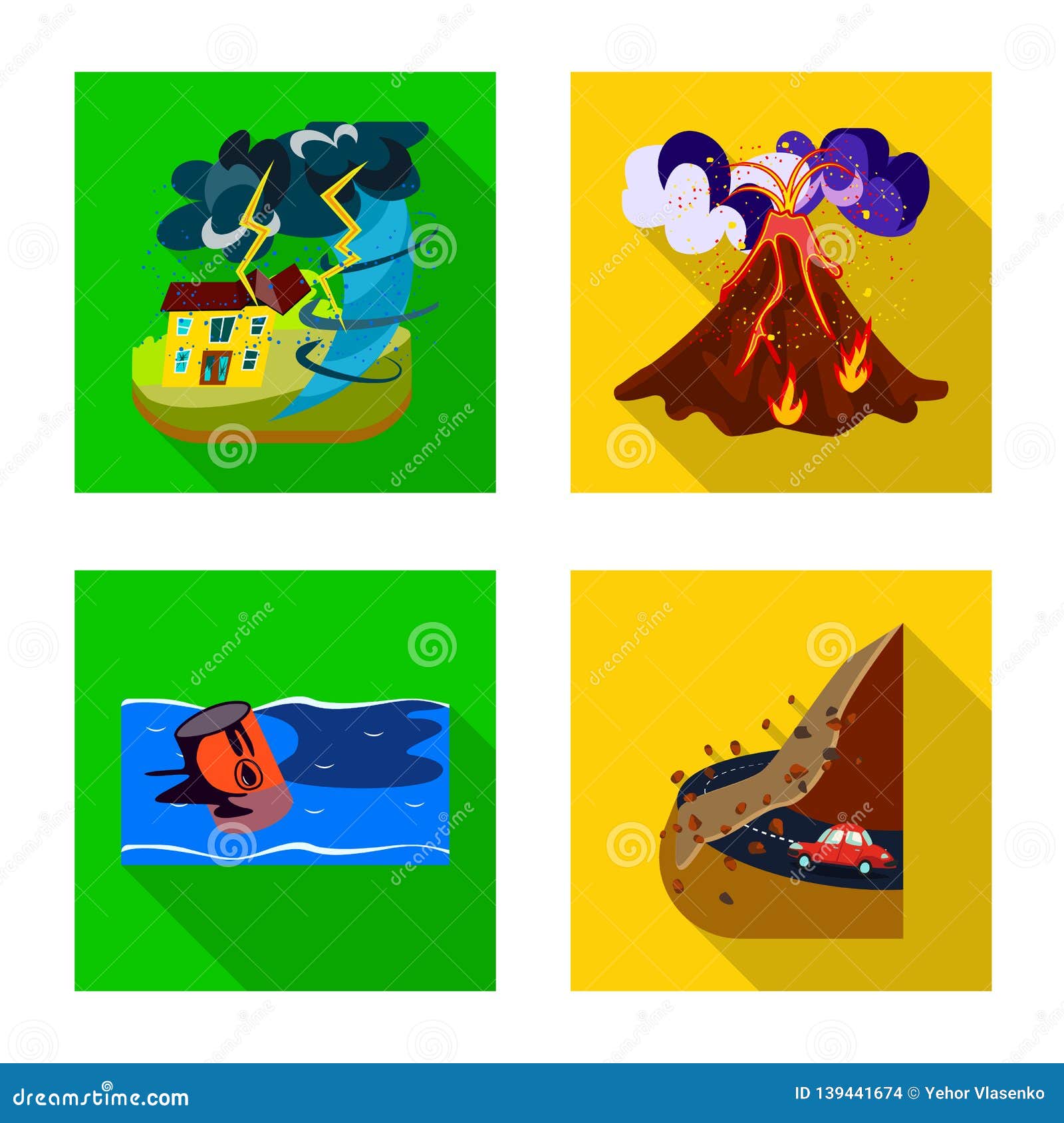 Vector Illustration of Collapse and Environment Sign. Collection of ...