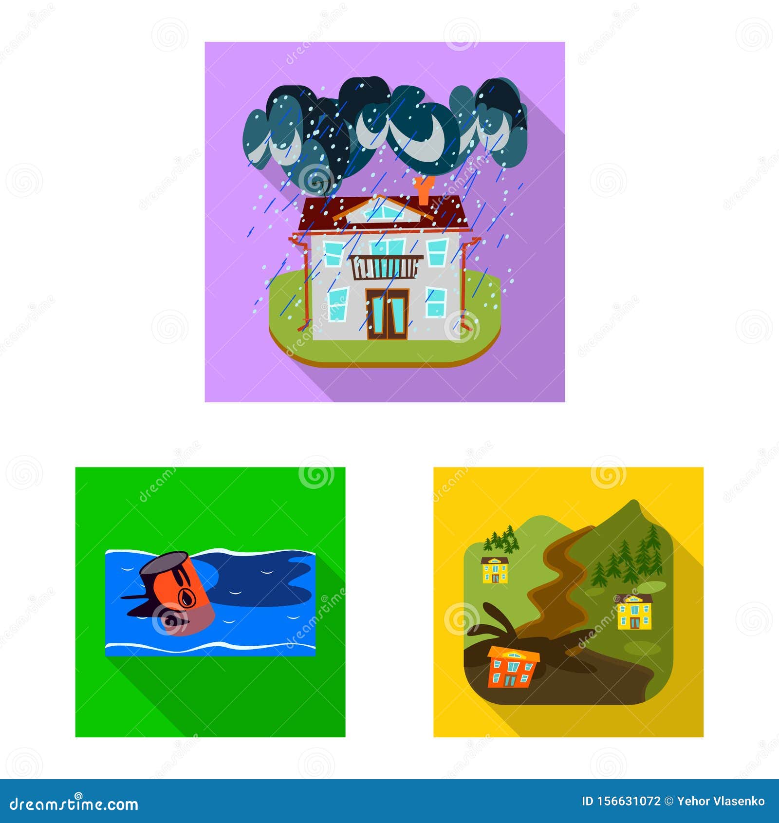 Vector Design of Collapse and Environment Icon. Collection of Collapse ...