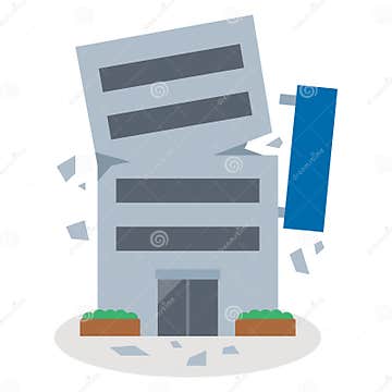 Vector Illustration of a Collapsing Building Stock Illustration ...