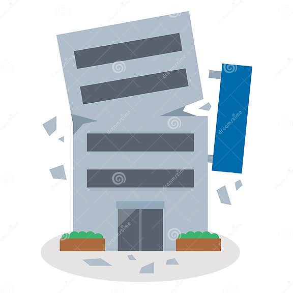 Vector Illustration of a Collapsing Building Stock Illustration ...