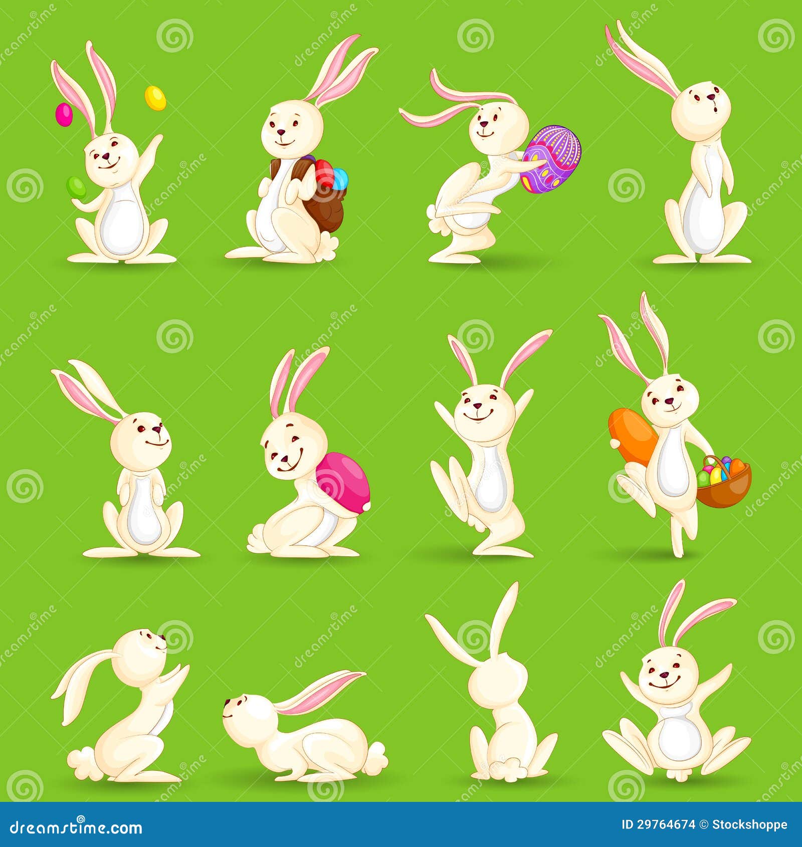 Easter Bunnies stock vector. Illustration of adorable - 29764674