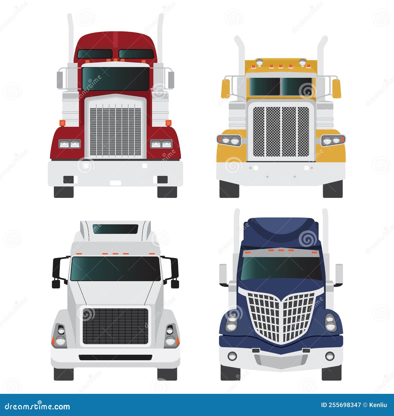 Vector Illustration Collection the Front of Trucks Stock Vector ...