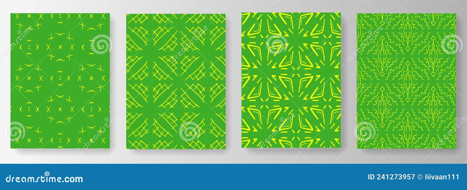 Collection of Green Backgrounds with Yellow Pattern Stock Vector ...