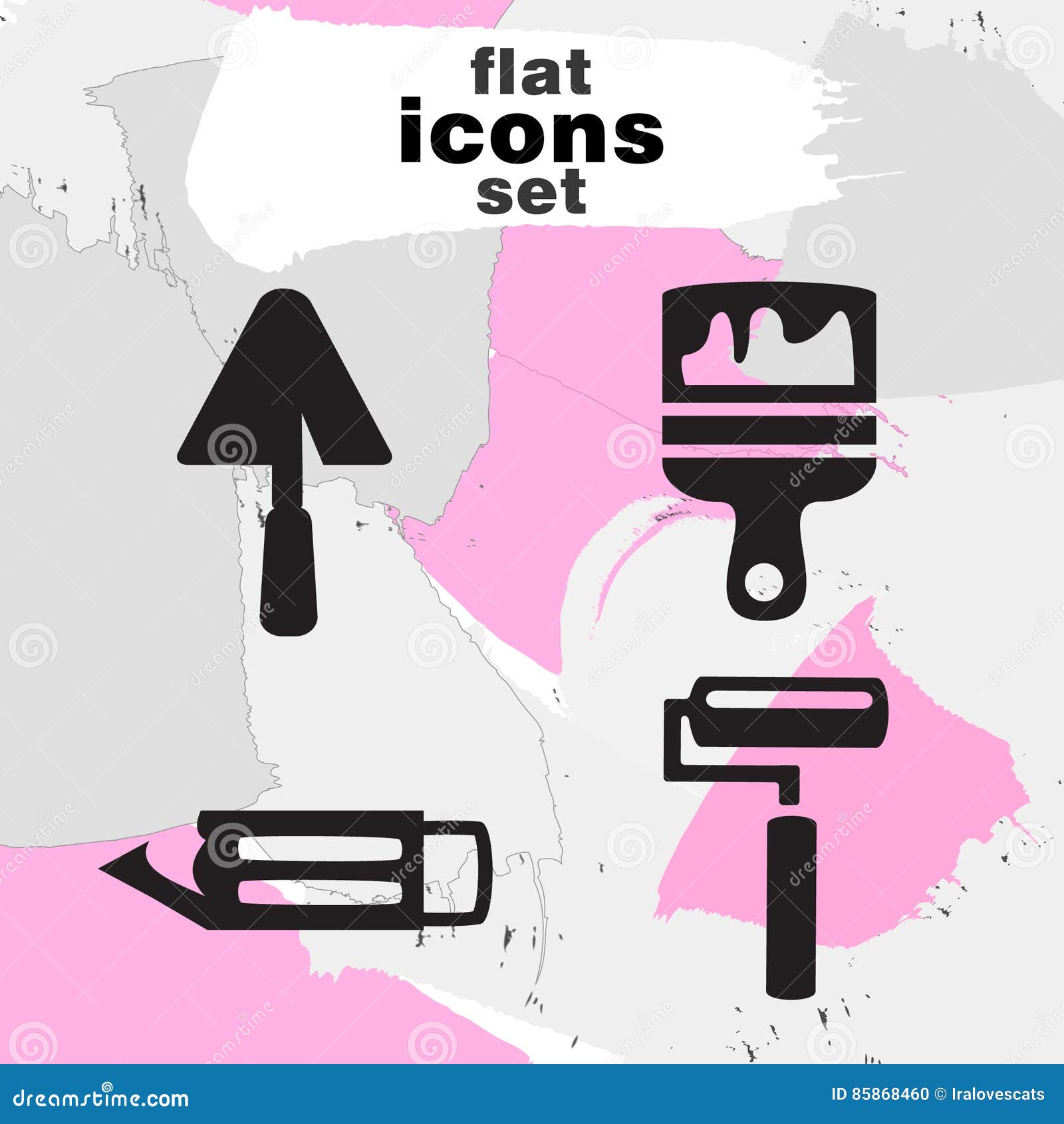 Vector Illustration Collection of Icons in Flat Style. Stock ...