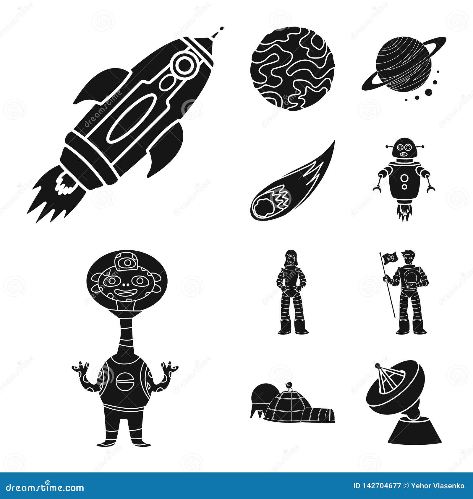Vector Illustration of Colonization and Sky Logo. Set of Colonization ...