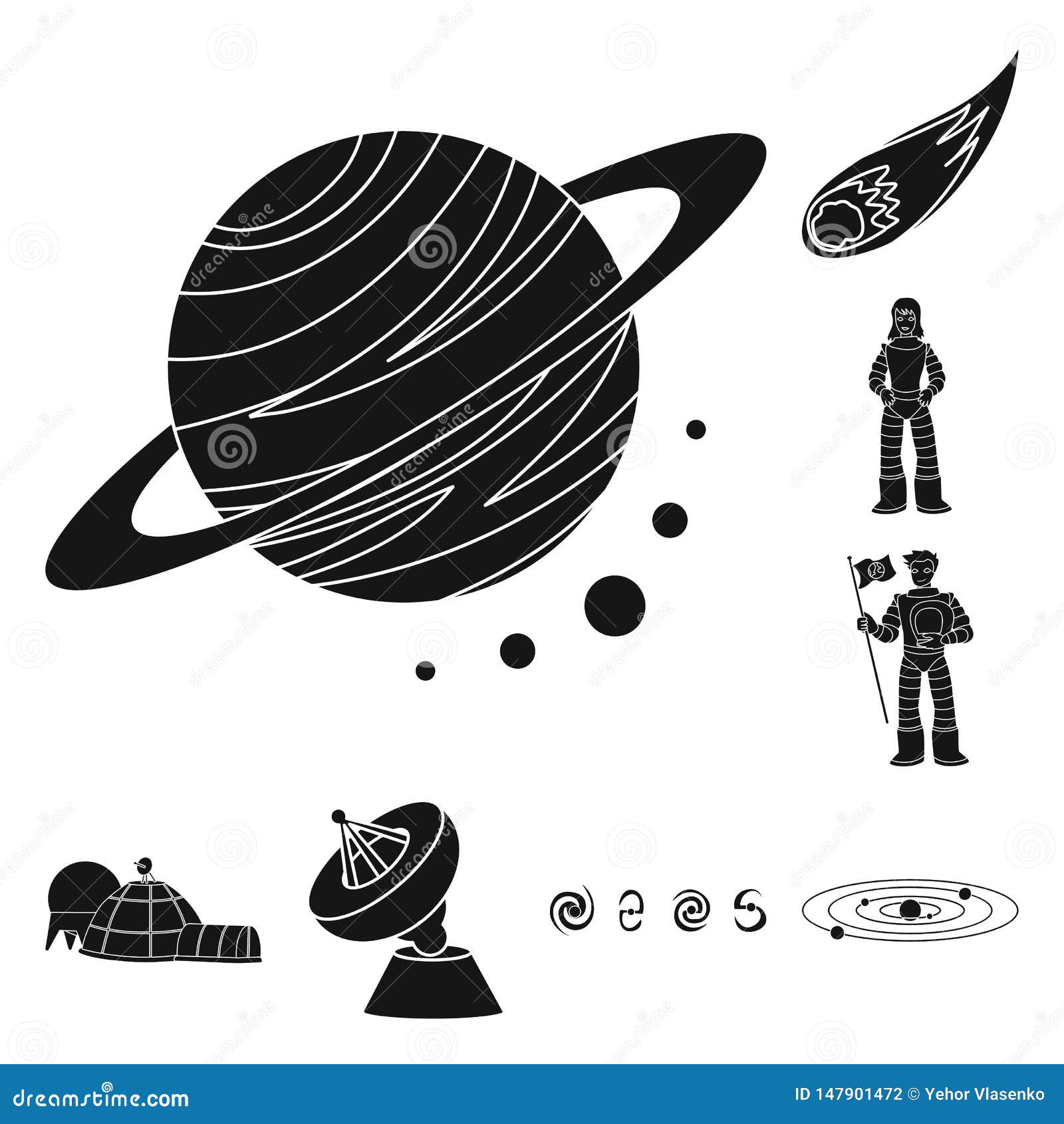 Vector Illustration of Colonization and Sky Logo. Set of Colonization ...